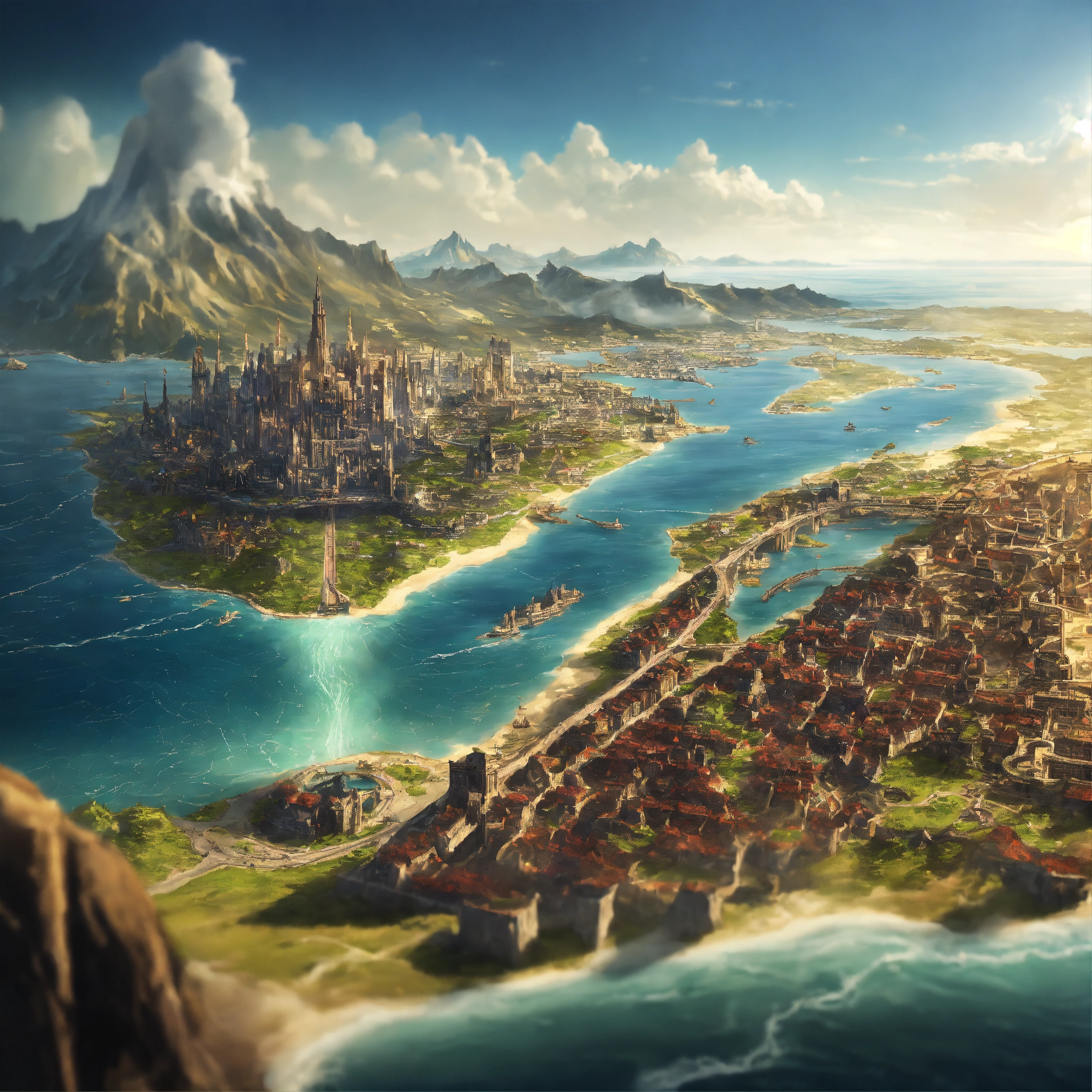 Lexica - D&D city map with an ocean on the right side. D&D, fantasy ...