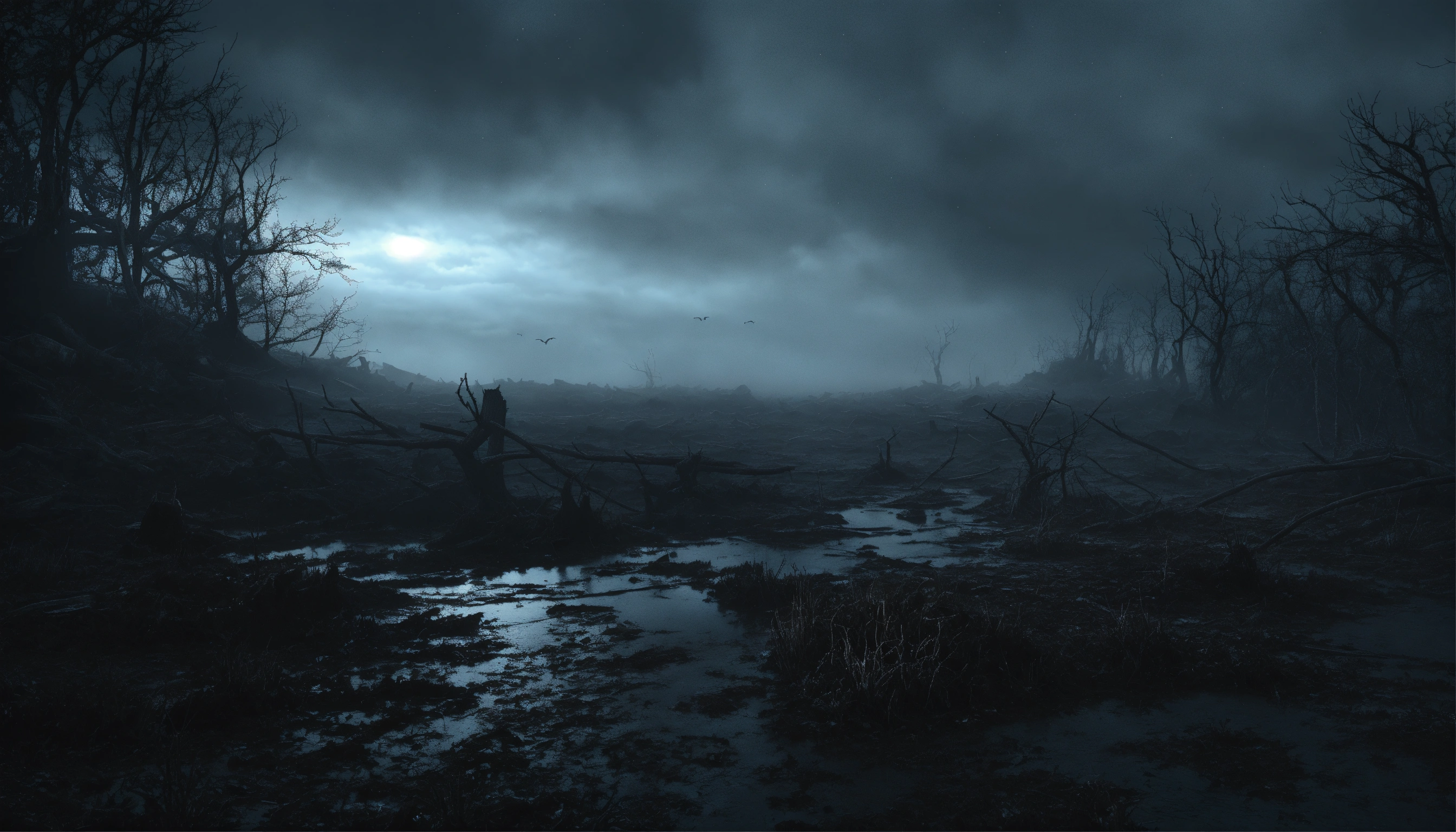 Lexica - NIGHT . DARK NIGHT. digital image of a dark and eerie nature ...