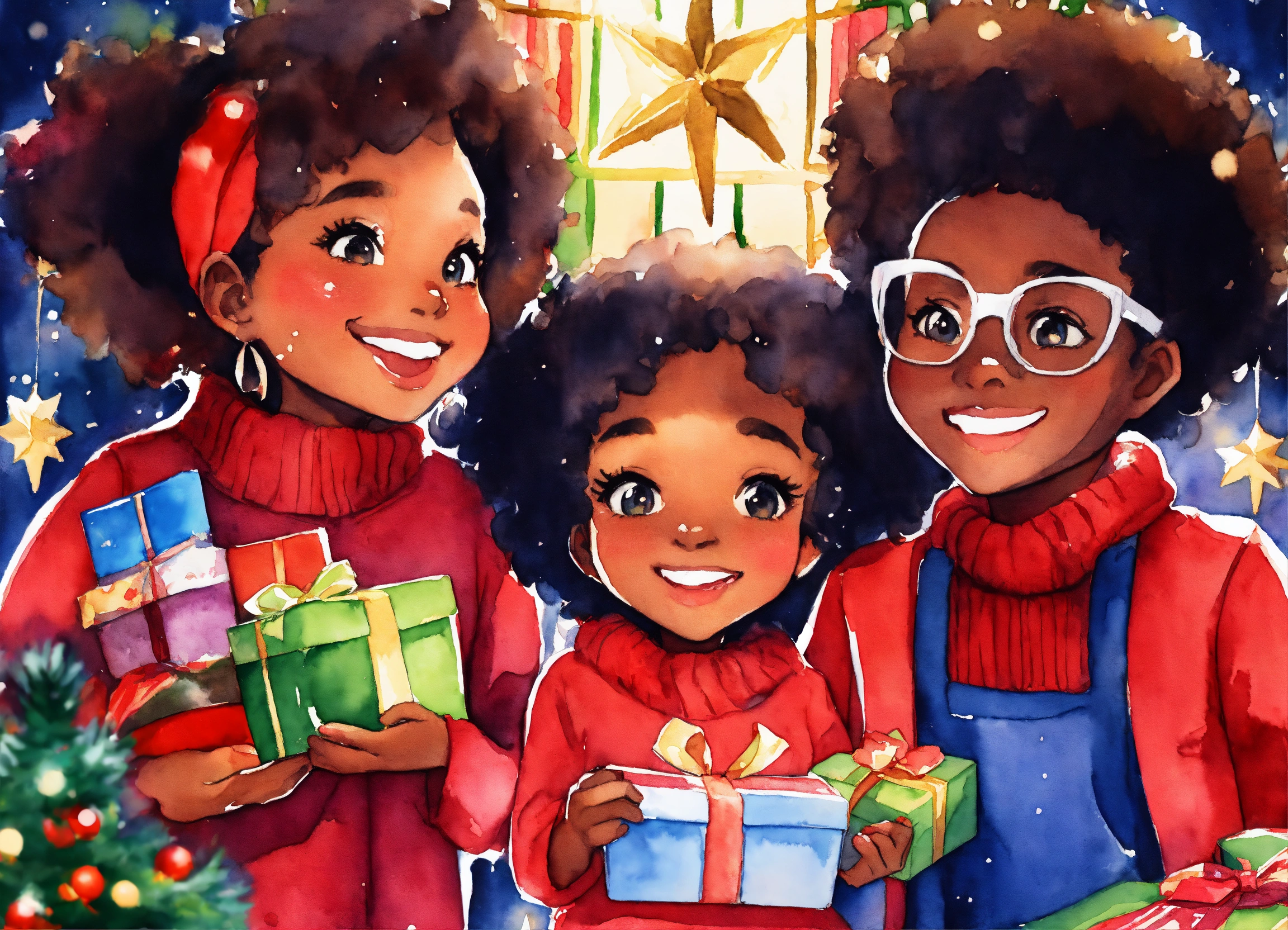 Lexica - CARTOON, ILLUSTRATION, AFRICAN AMERICAN CHRISTMAS season ...