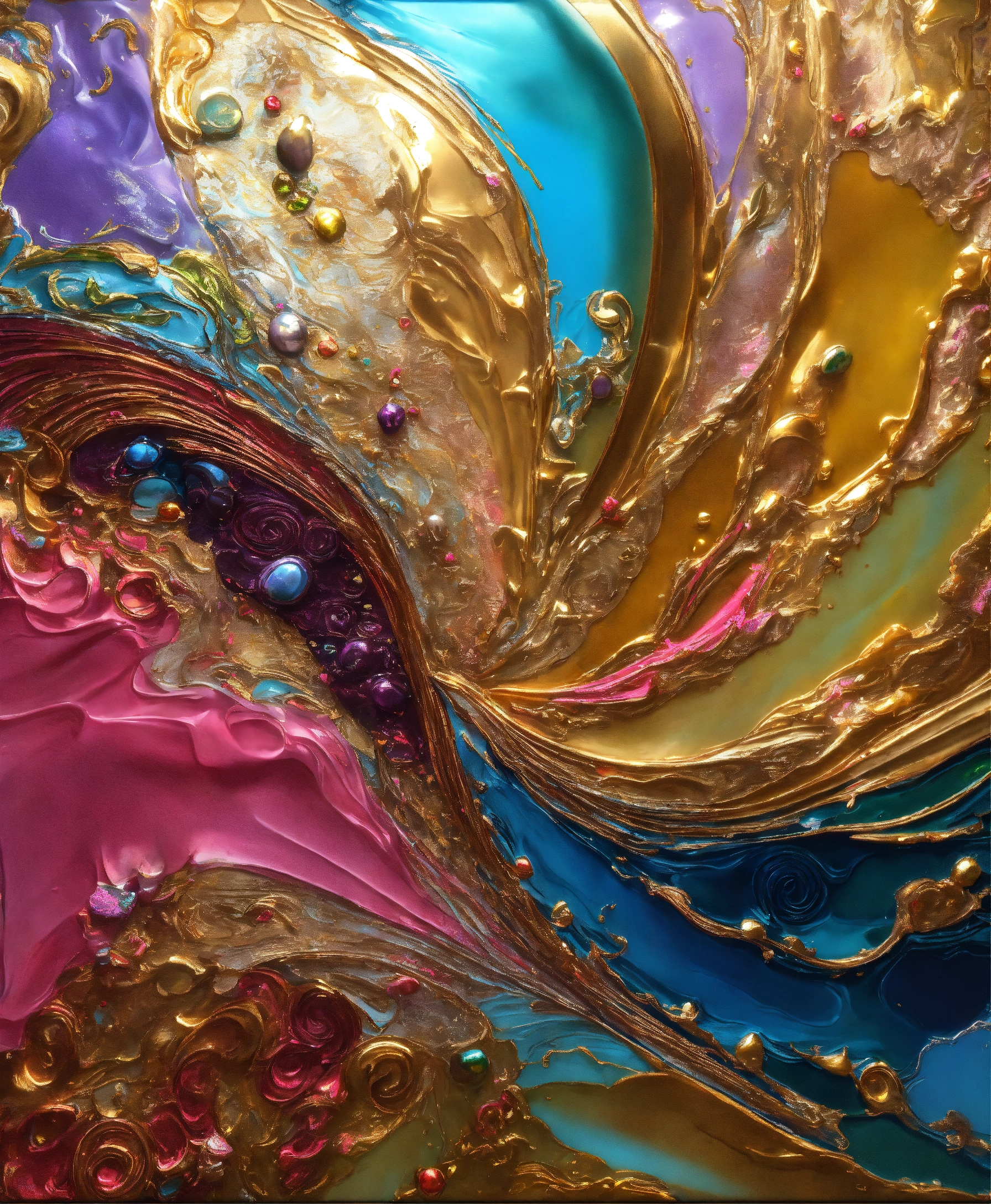 Lexica - Colorful abstract painting oil and water complex complicated ...