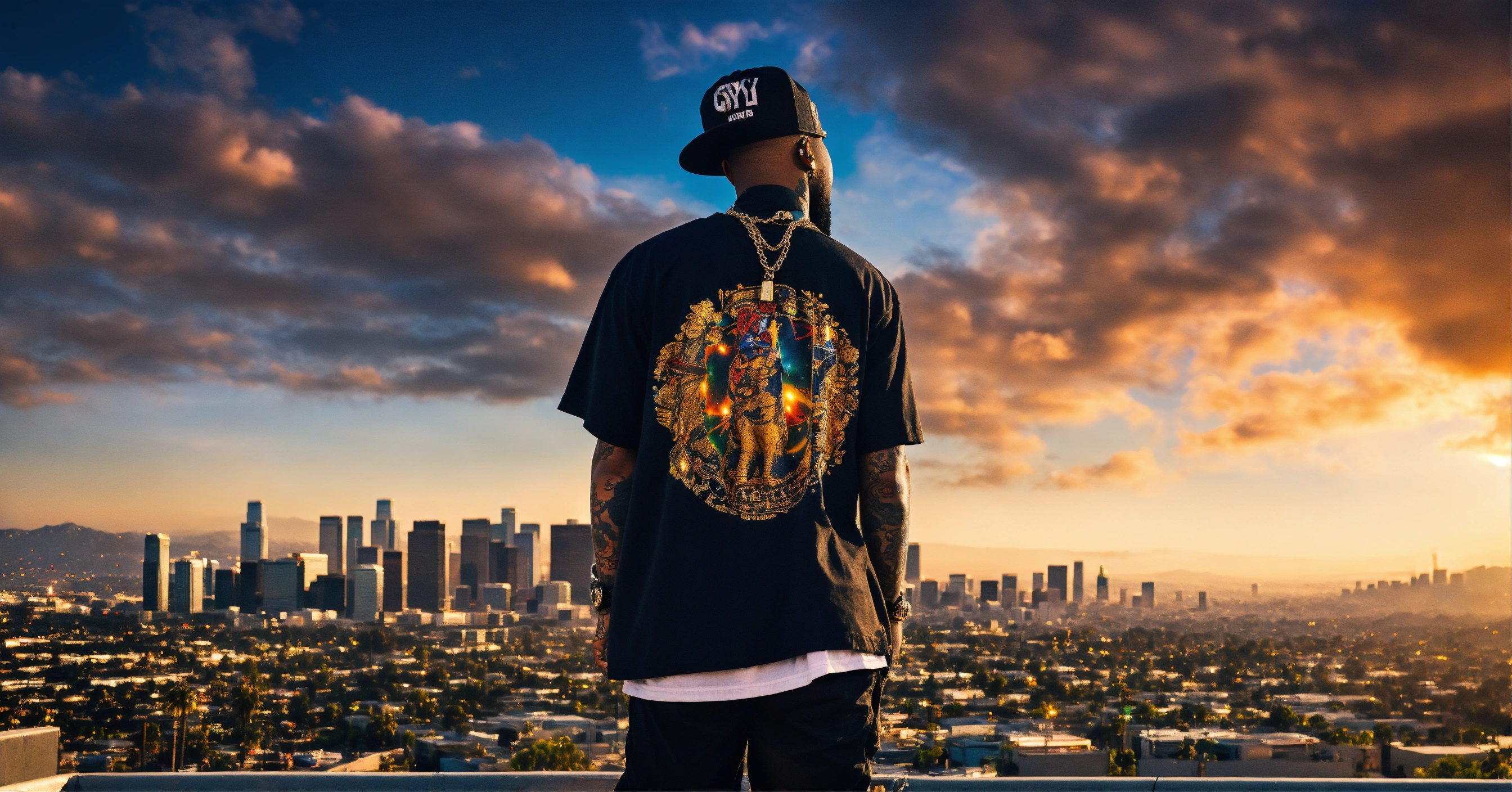 Lexica - Sky view rapper, "Daylyt" looking over the city of Los Angeles ...