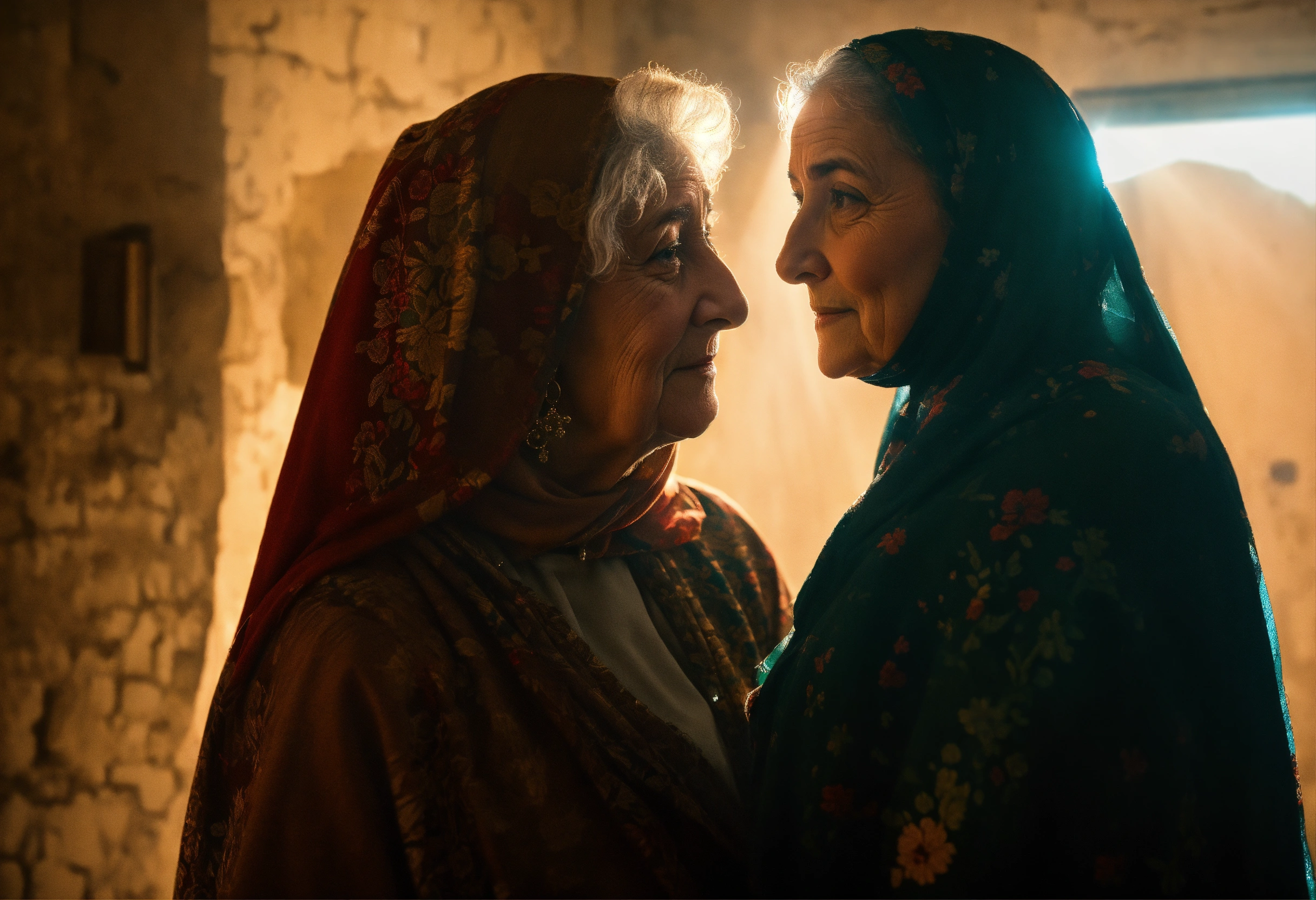 Lexica - Two women, a 99 year old Jewish lady with sideways faces and a ...