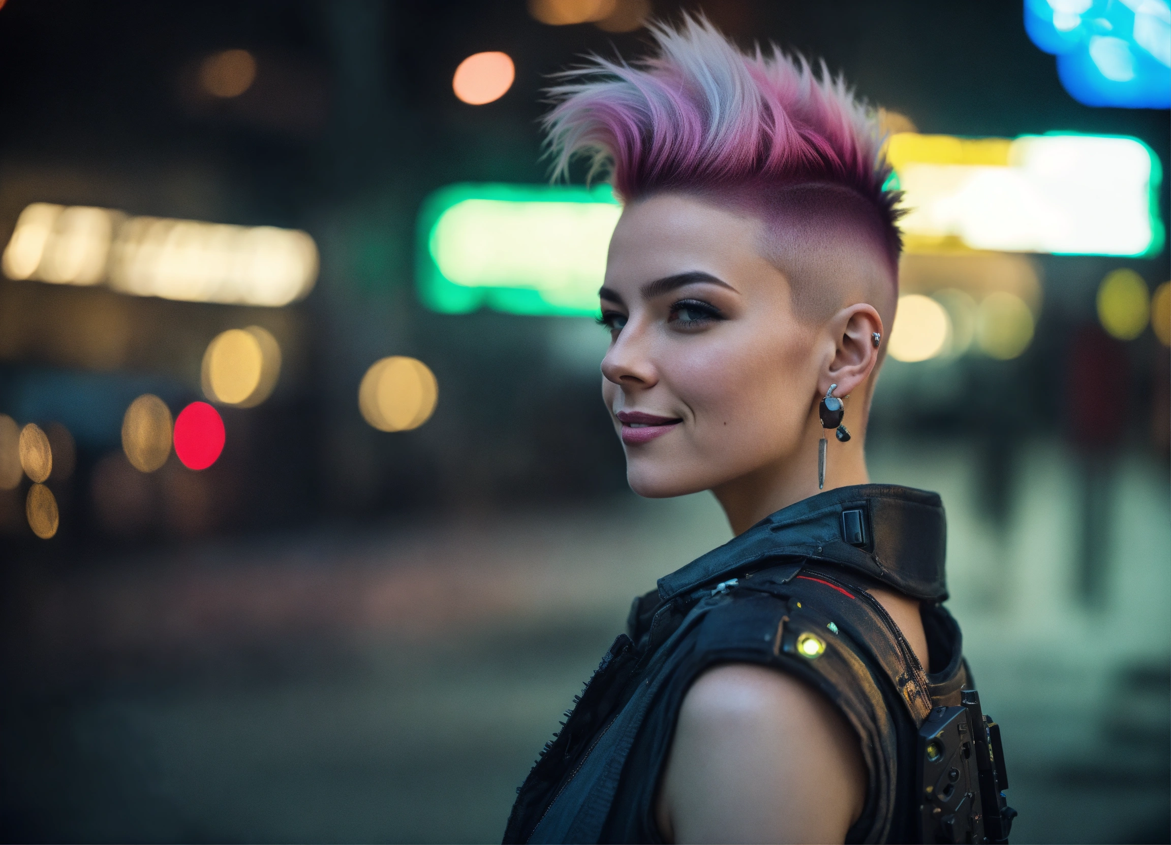 Lexica - 4k photo selfie of 25 year old punk girl looks like a ...