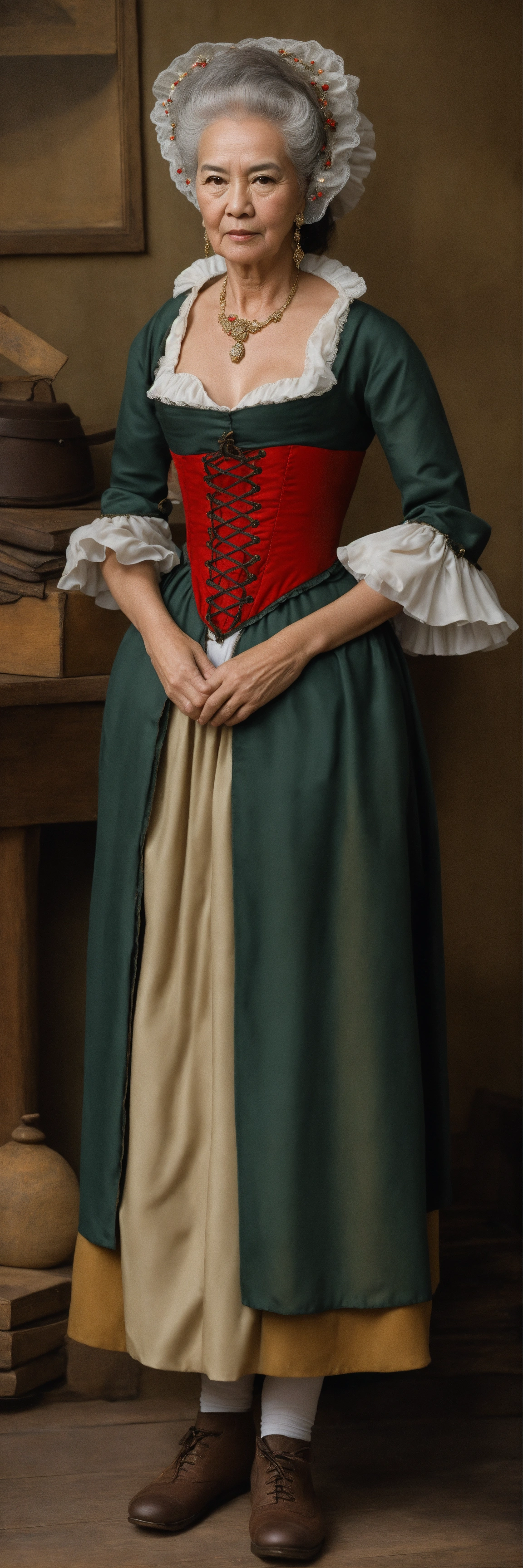 Lexica - A 50 year old working woman in 1600s costume a little graying ...