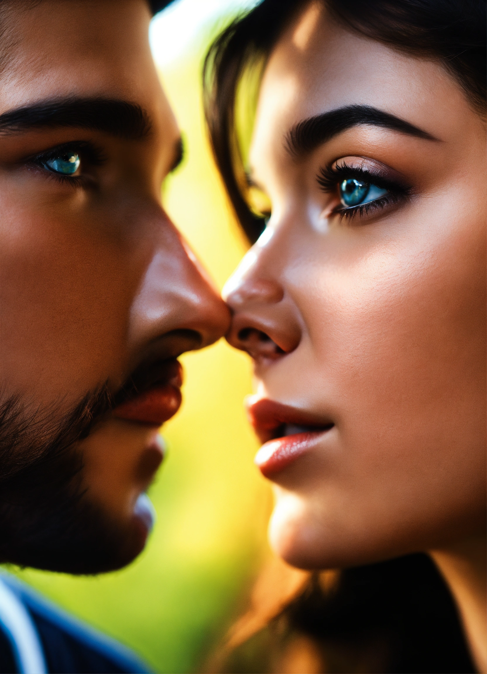 Lexica - A couple eye gazing, connection, intimate, photo realistic, matte