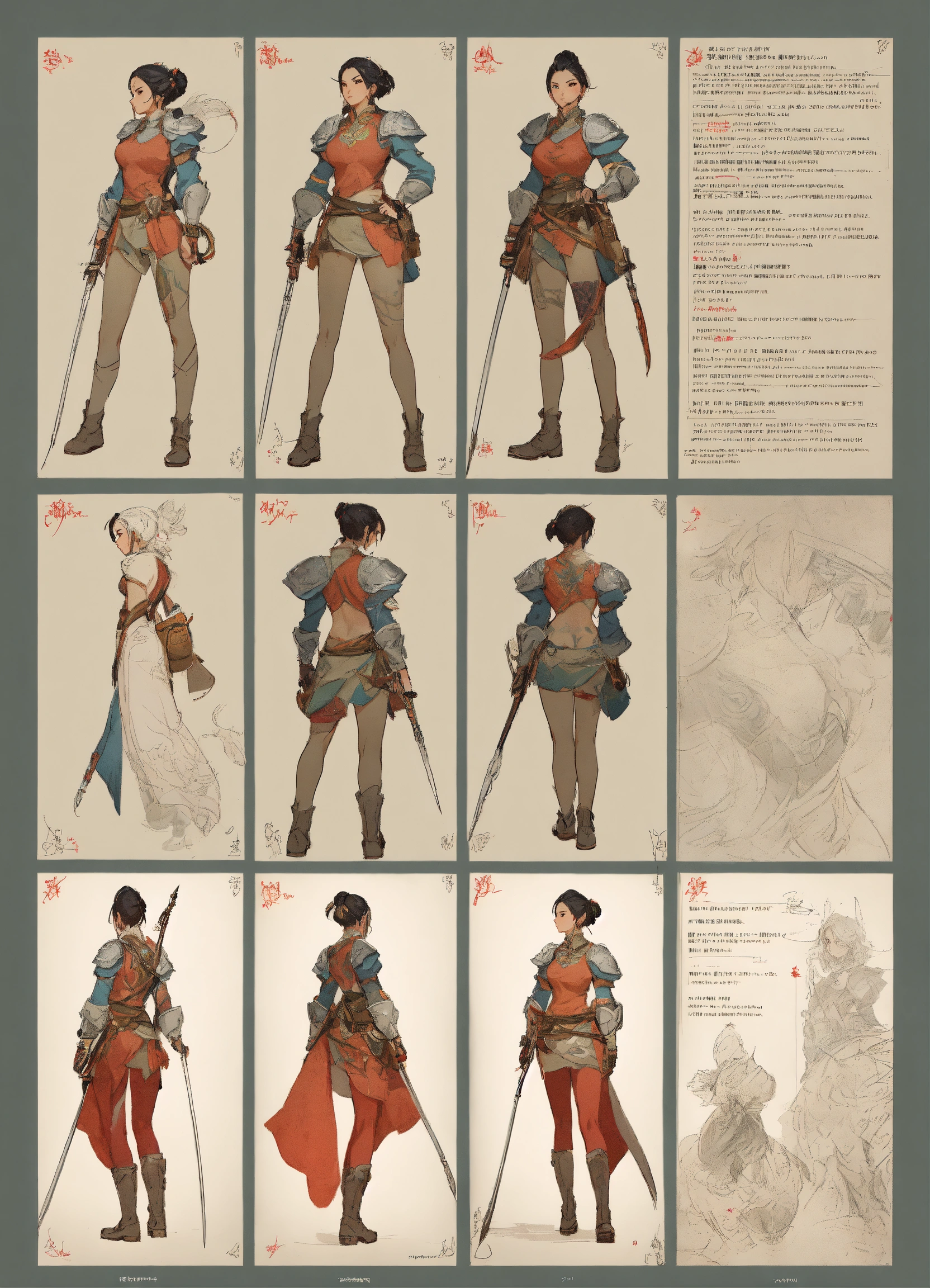 Lexica - Back tattoo, tattoed woman warrior, character sheet, character ...