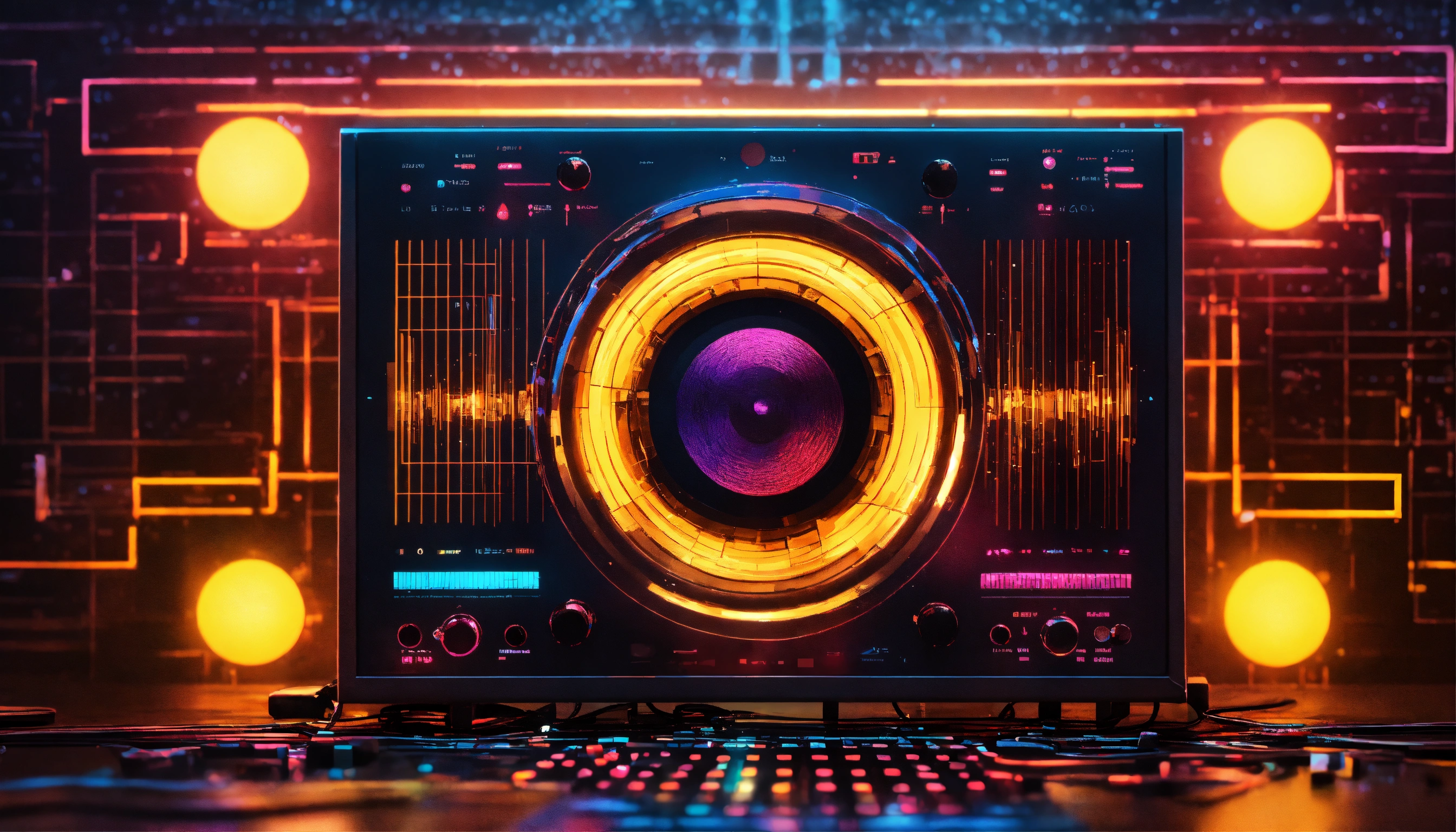 Lexica - Crea una imagen que represente la fusión de la música techno ...