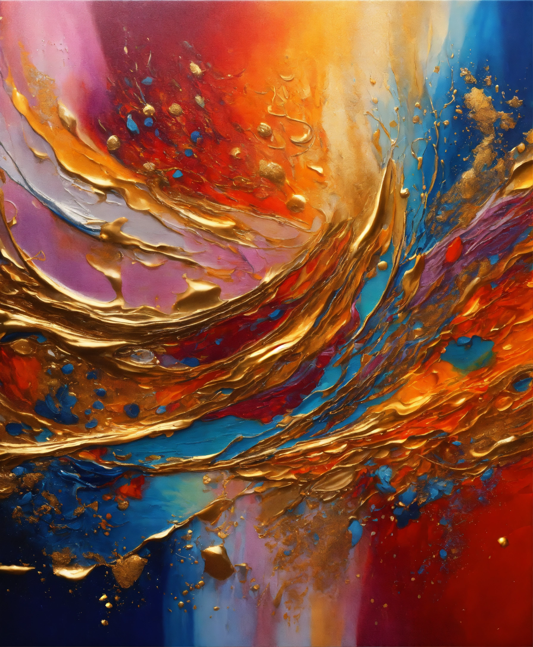 Lexica - Colorful abstract painting oil and water complex complicated ...