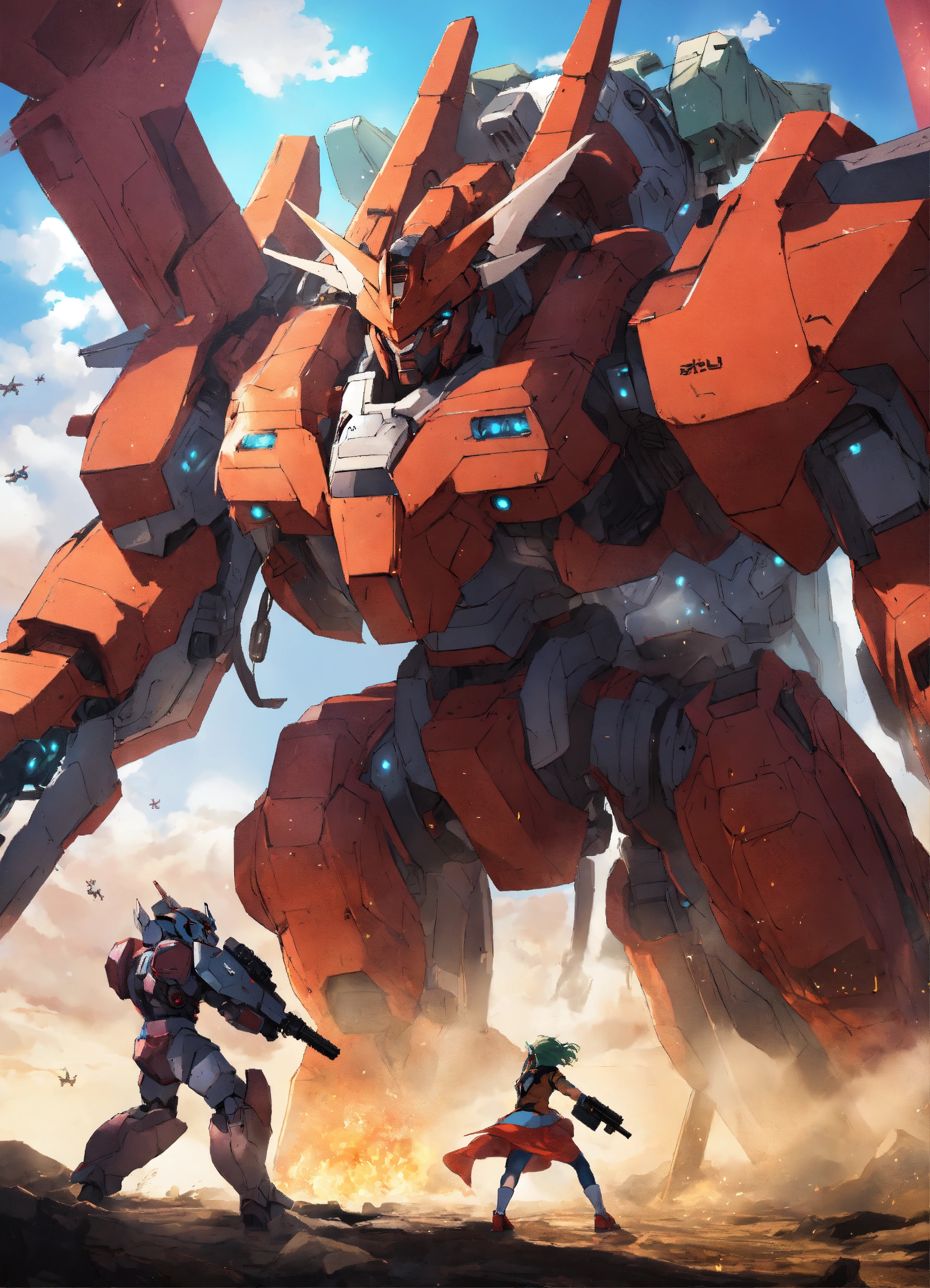 Lexica - Anime mecha fighting against giant monsters