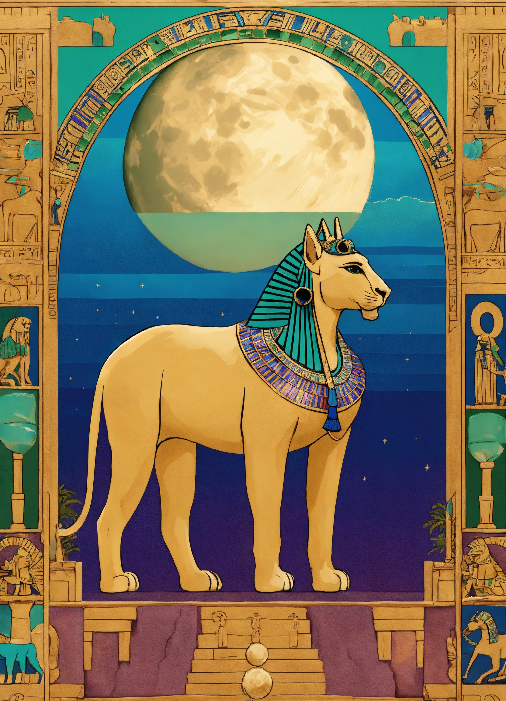 Lexica - ALL superrealism style egyptian card STYLE egyptian LAMASSU in ...