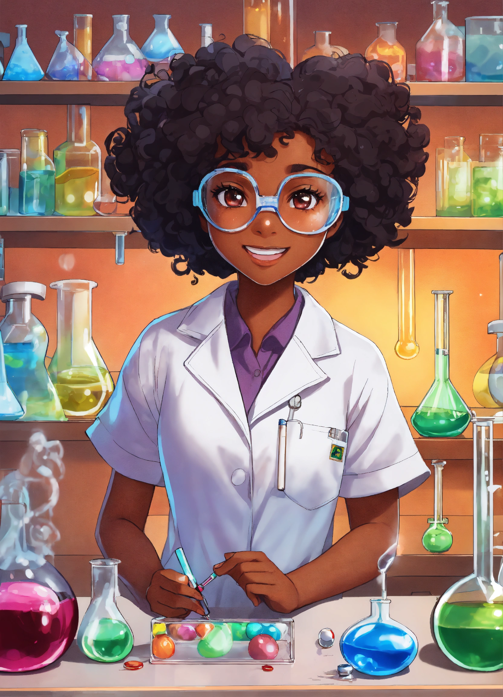 Lexica - Make me Cartoon of a little 10 yr African American dark ...