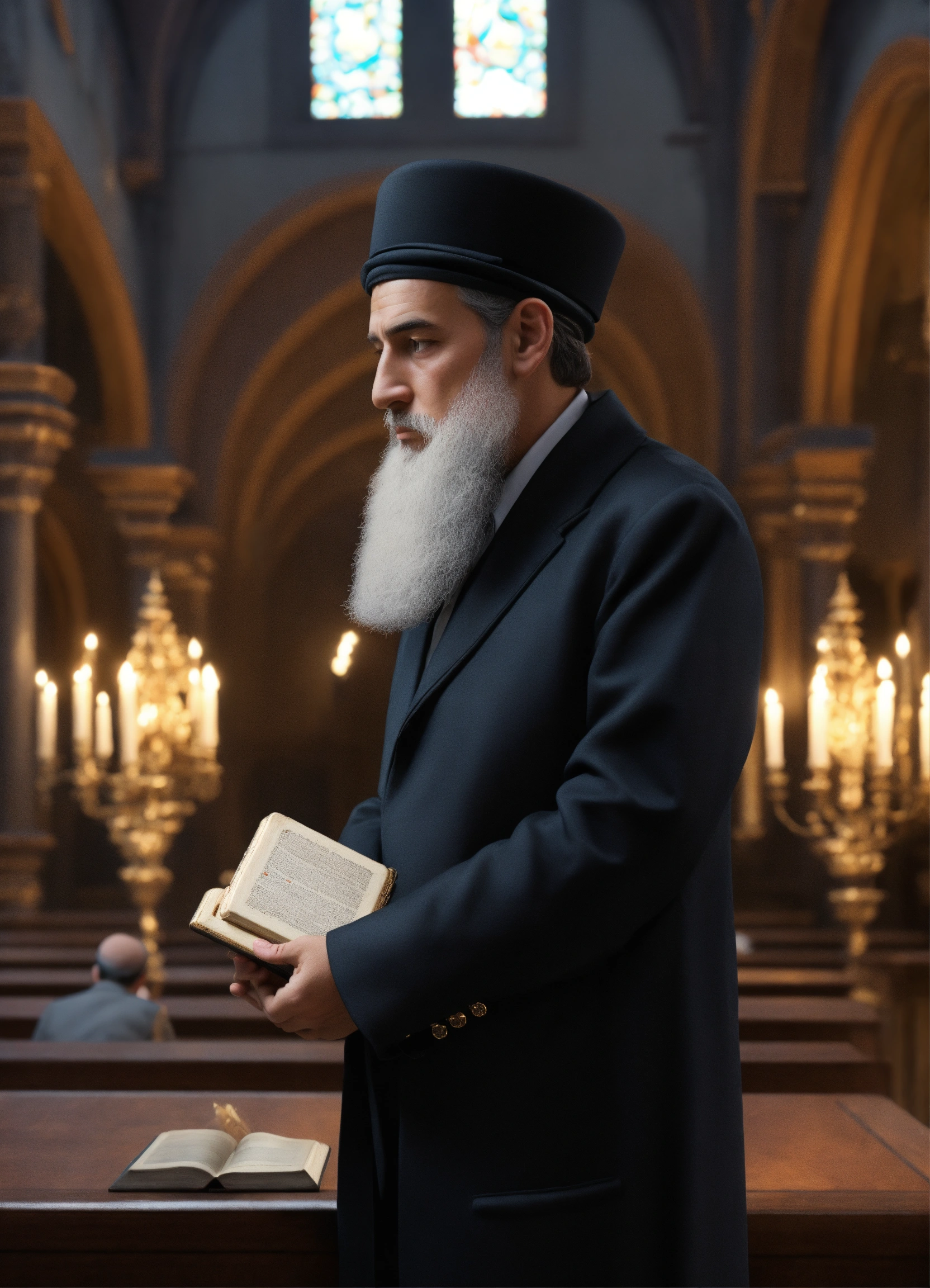 Lexica - A medieval Hasidic Jew from a medieval Jewish town praying ...