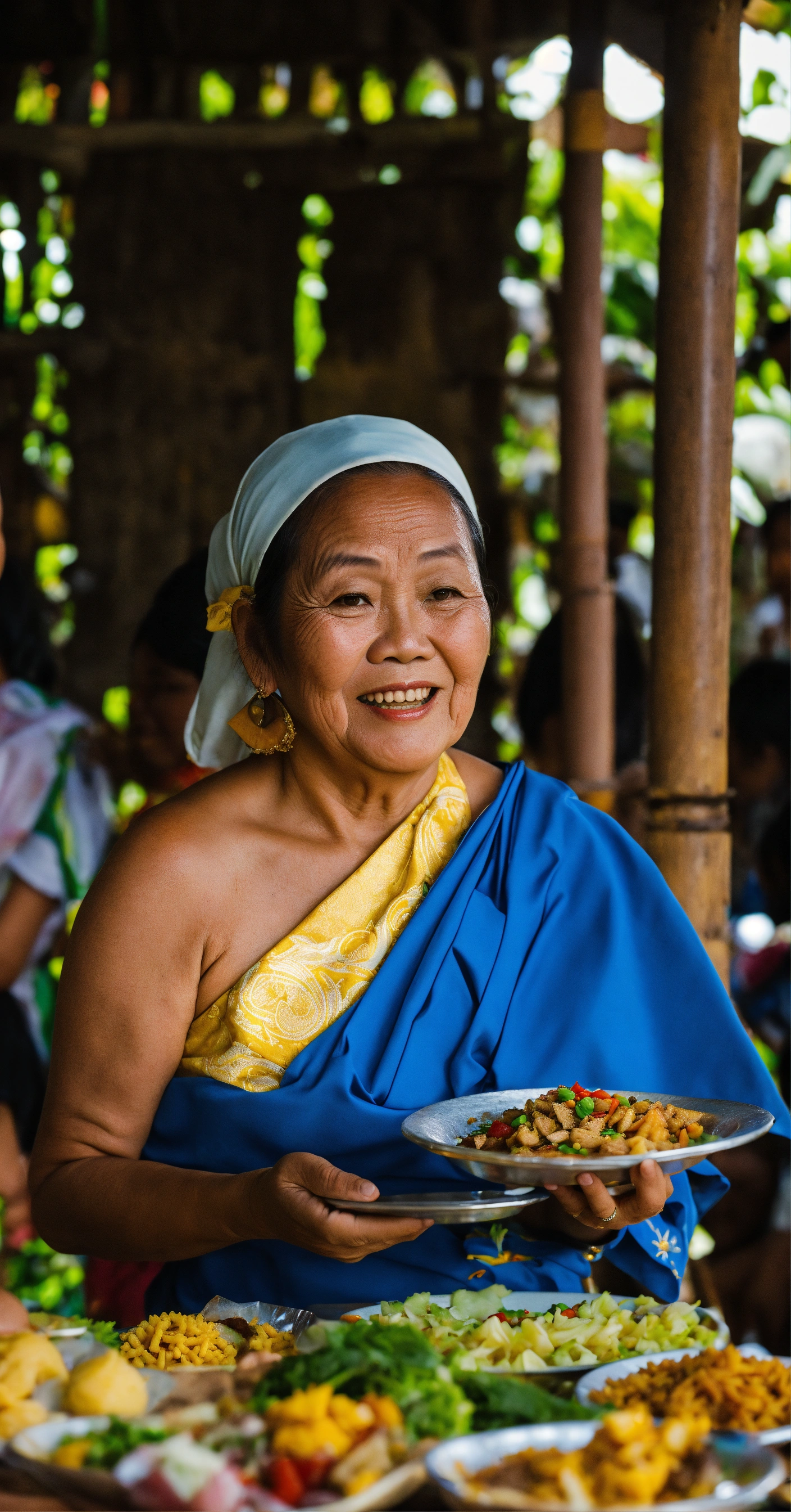 Lexica - Filipino province lady offering food