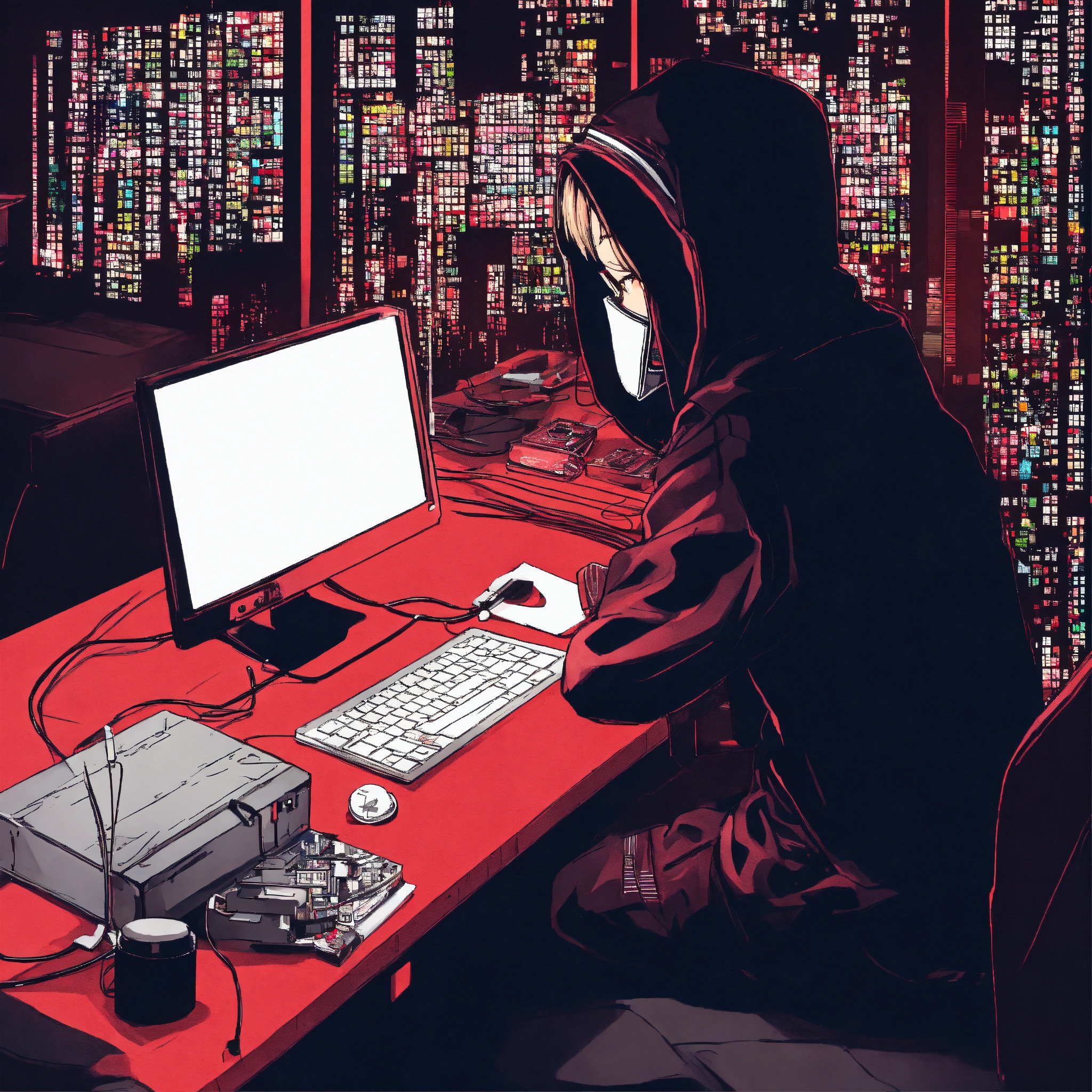 Lexica - Code, hacker, Japan, manga style, no people