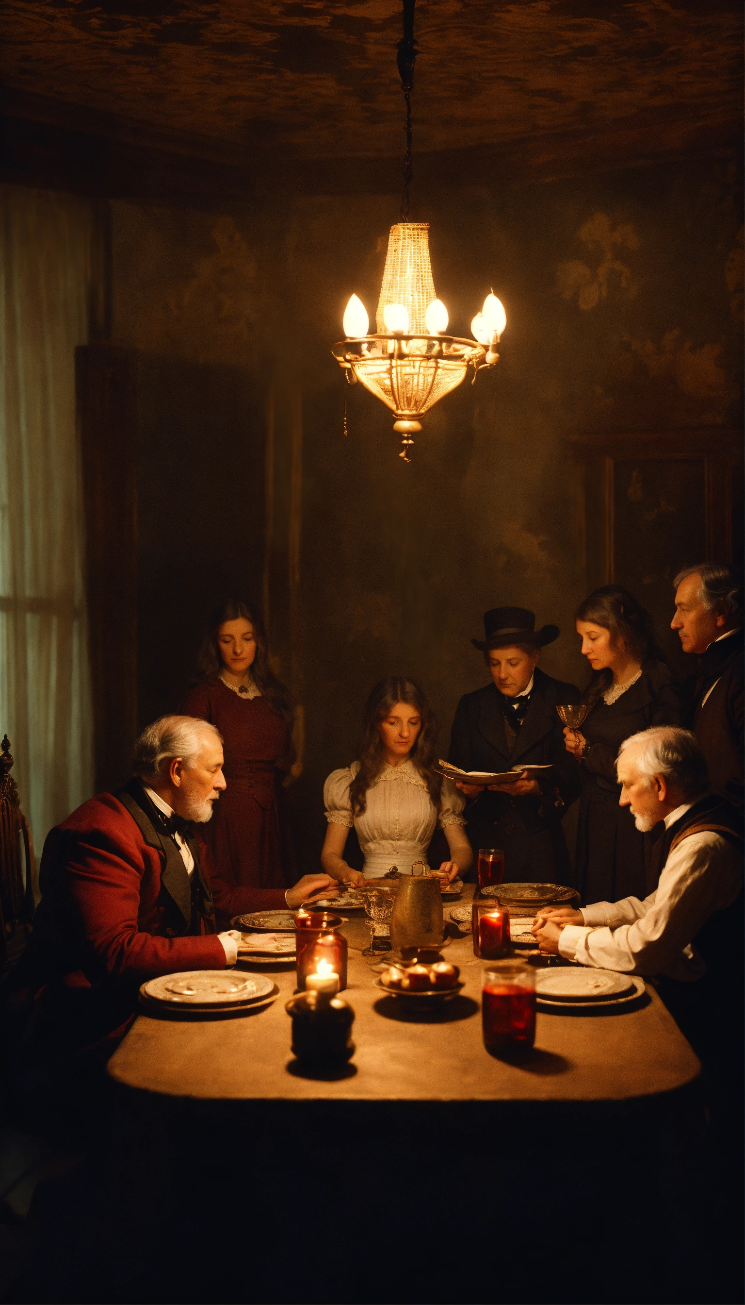 Lexica - 04 adults from the 19th century sitting hand in hand at a ...