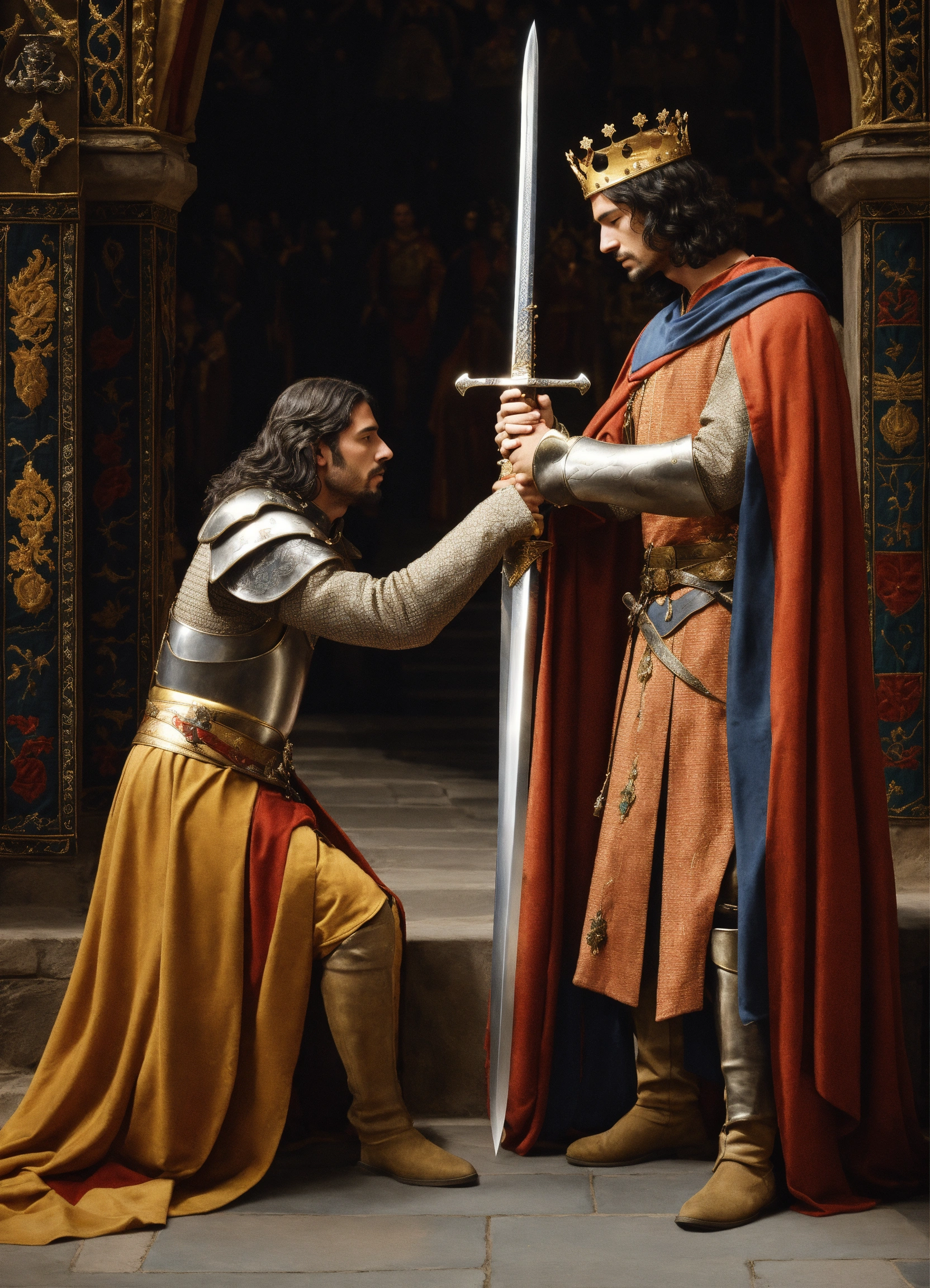 Lexica - In medieval, the king is around 50 years old, holding a sword ...