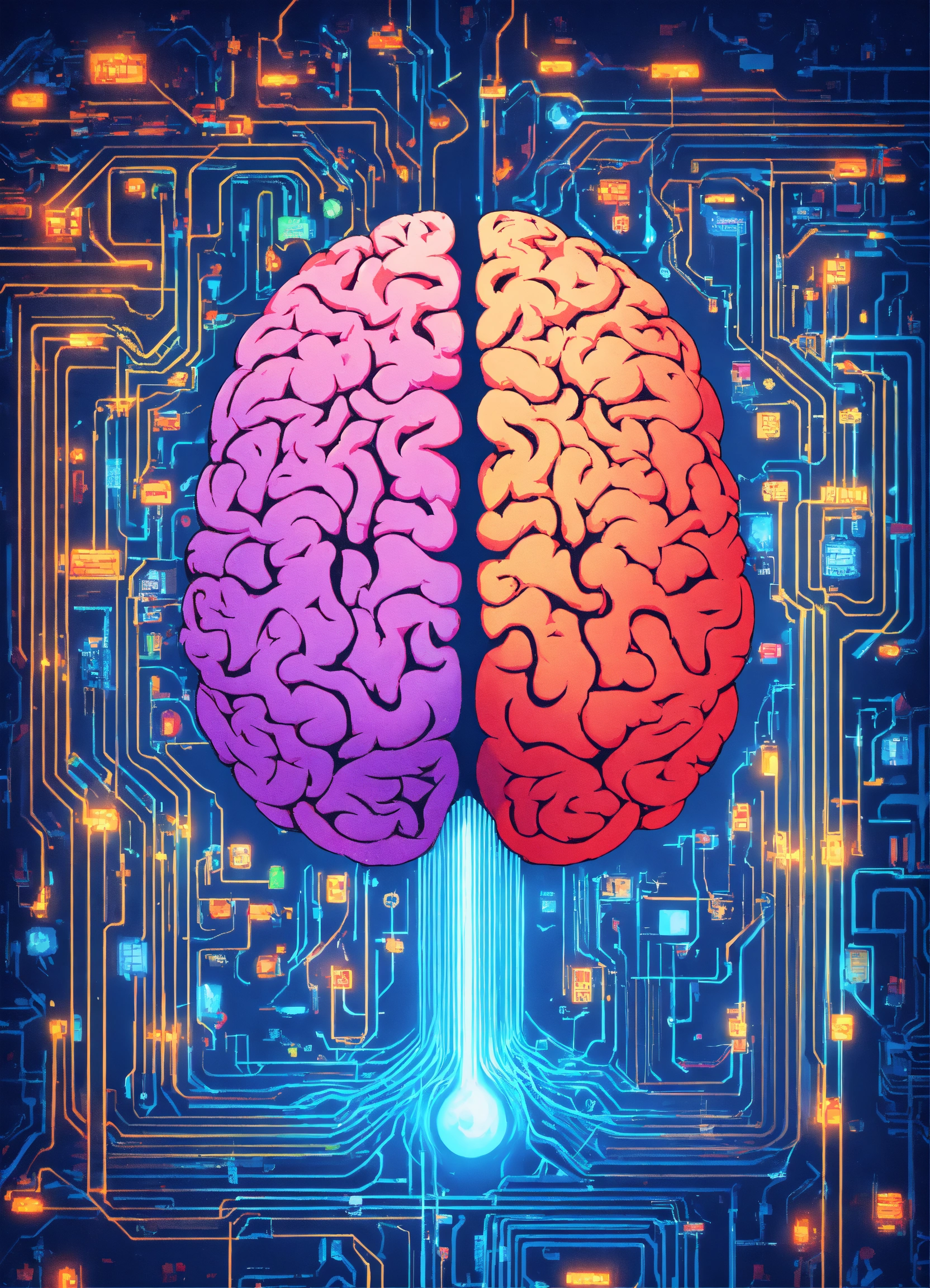 Lexica - Please create an anime brain shown half in a chaotic side with ...