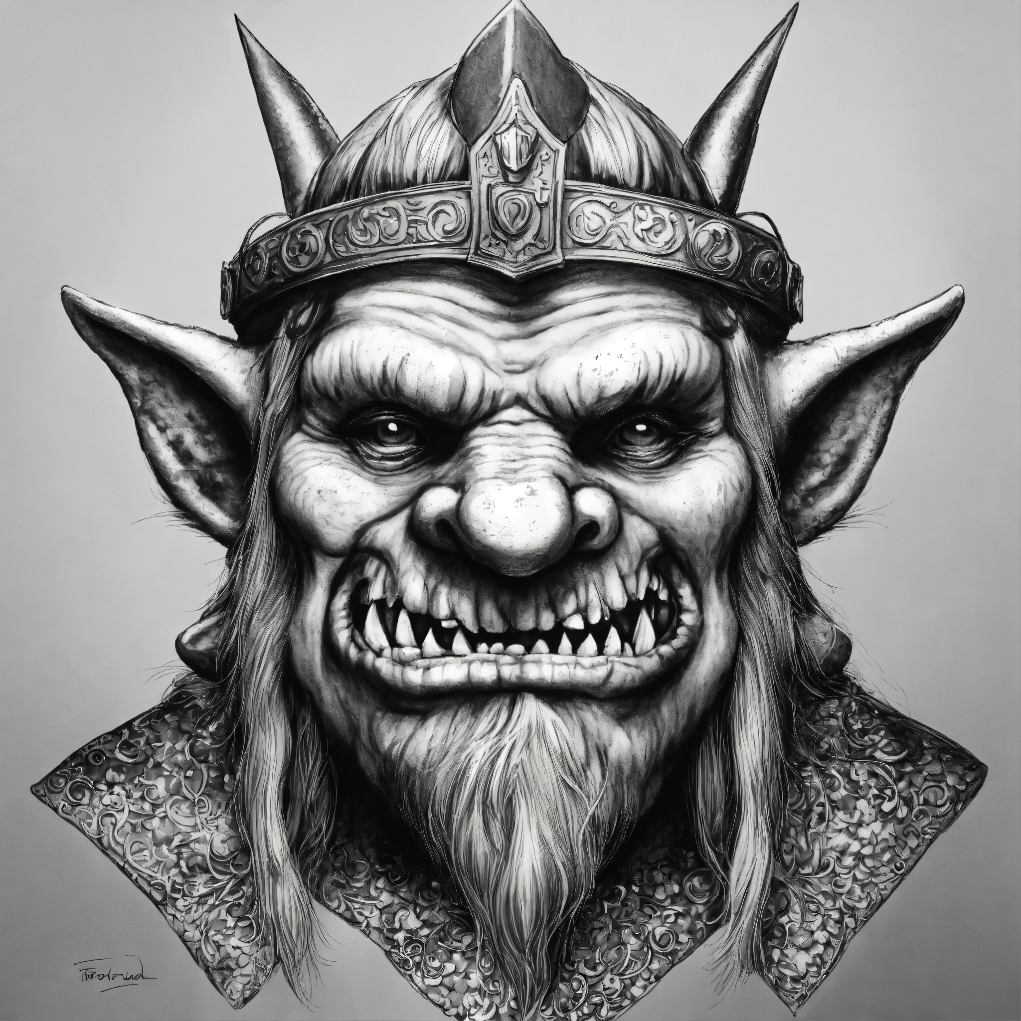 Lexica - Draw one troll head fantastic medieval. The drawing is in ...