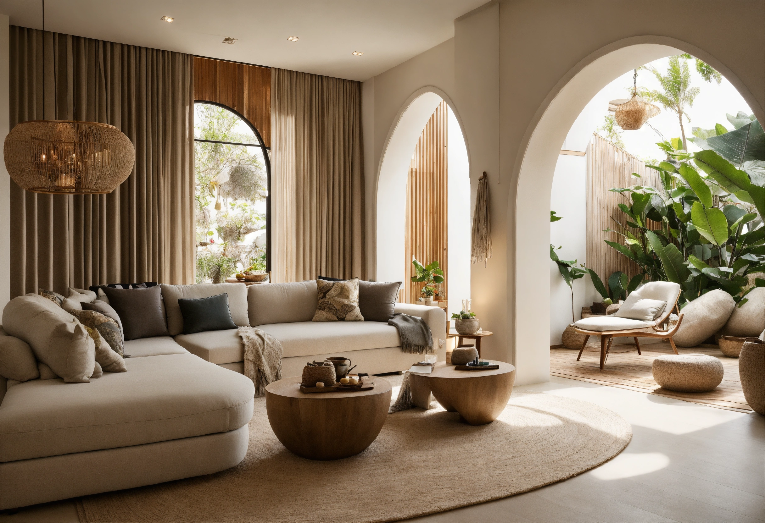 Lexica - Modern take on upscale bali inspired small apartment white ...