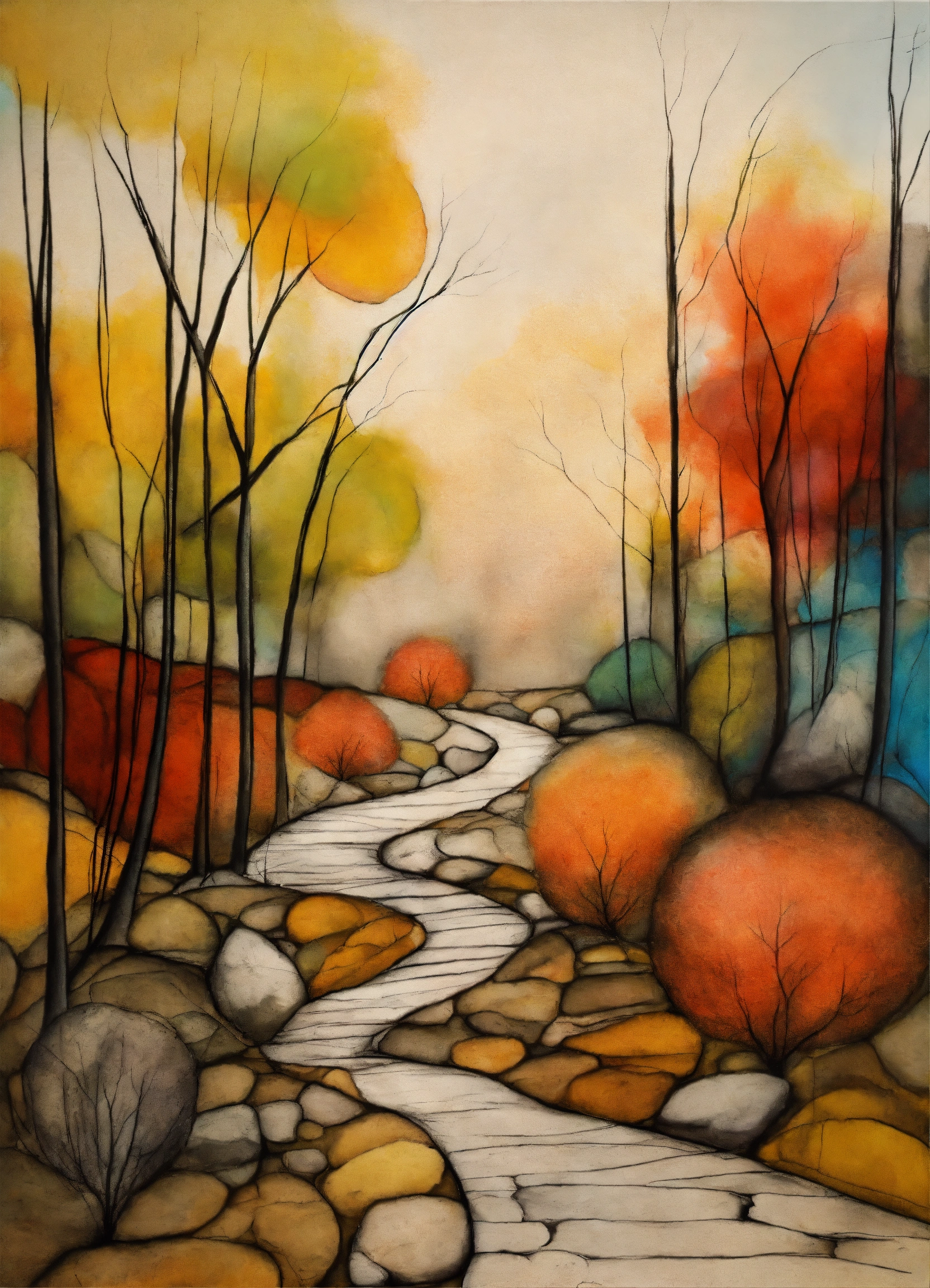 Lexica - Art drawing abstract scene art style inspired by Karen Preissler