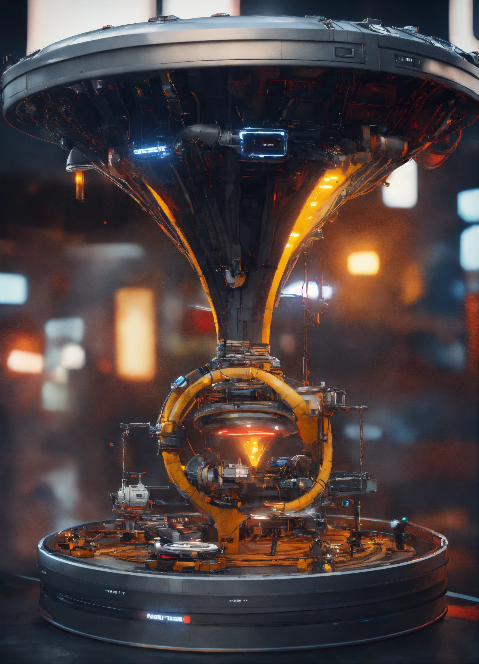Lexica - Mechanic futuristic funnel with 4 separated nodes, cute, 8k ...