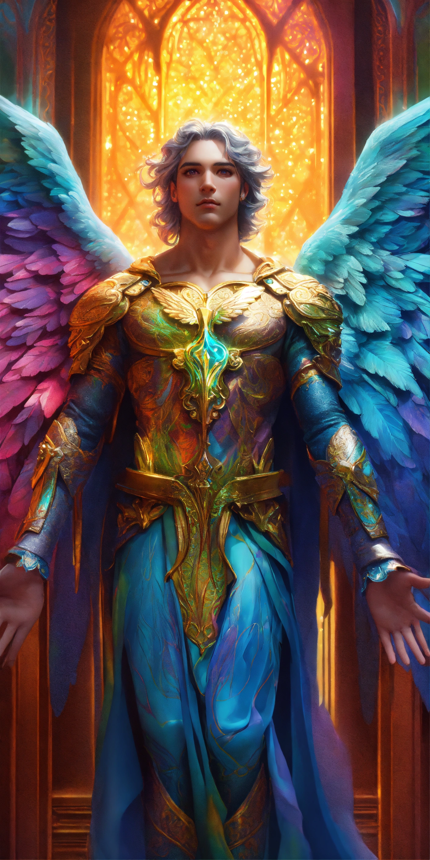 Lexica - Group of 7 gorgeous and perfect male angels, detailed and ...