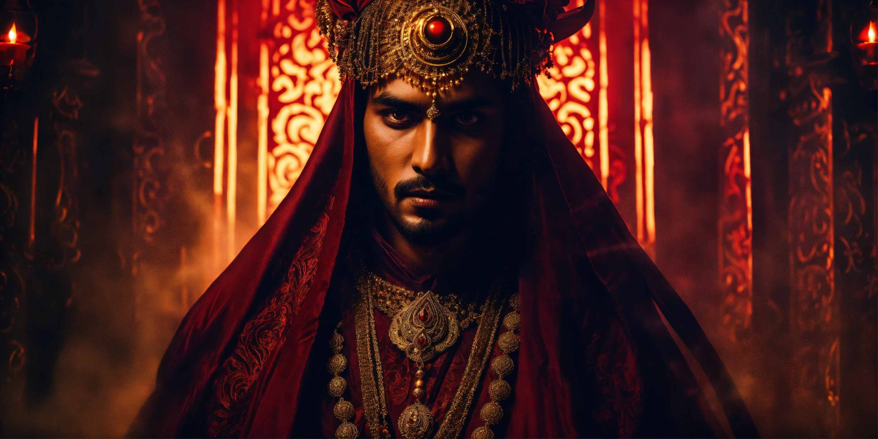 Lexica - Sinister and dramatic picture of a young handsome South Asian ...