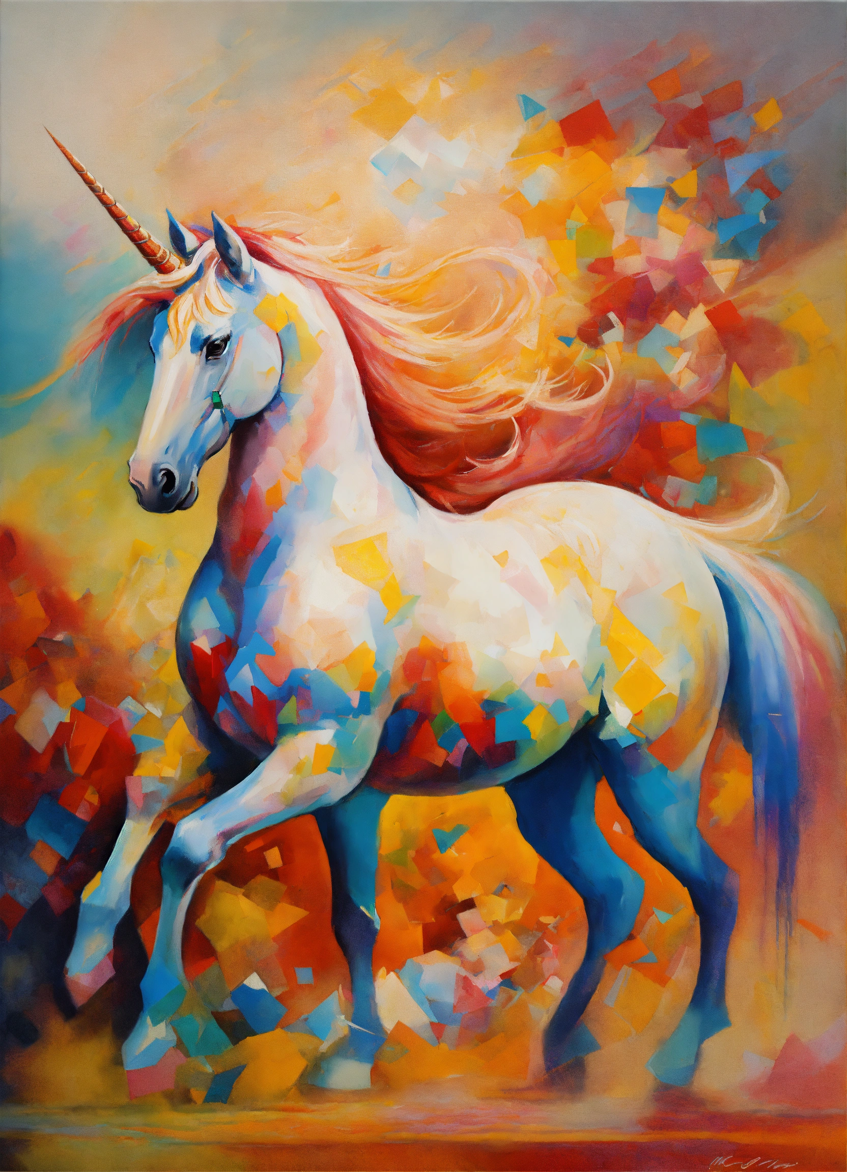 Lexica - Abstract Marc Franz painting Unicorns