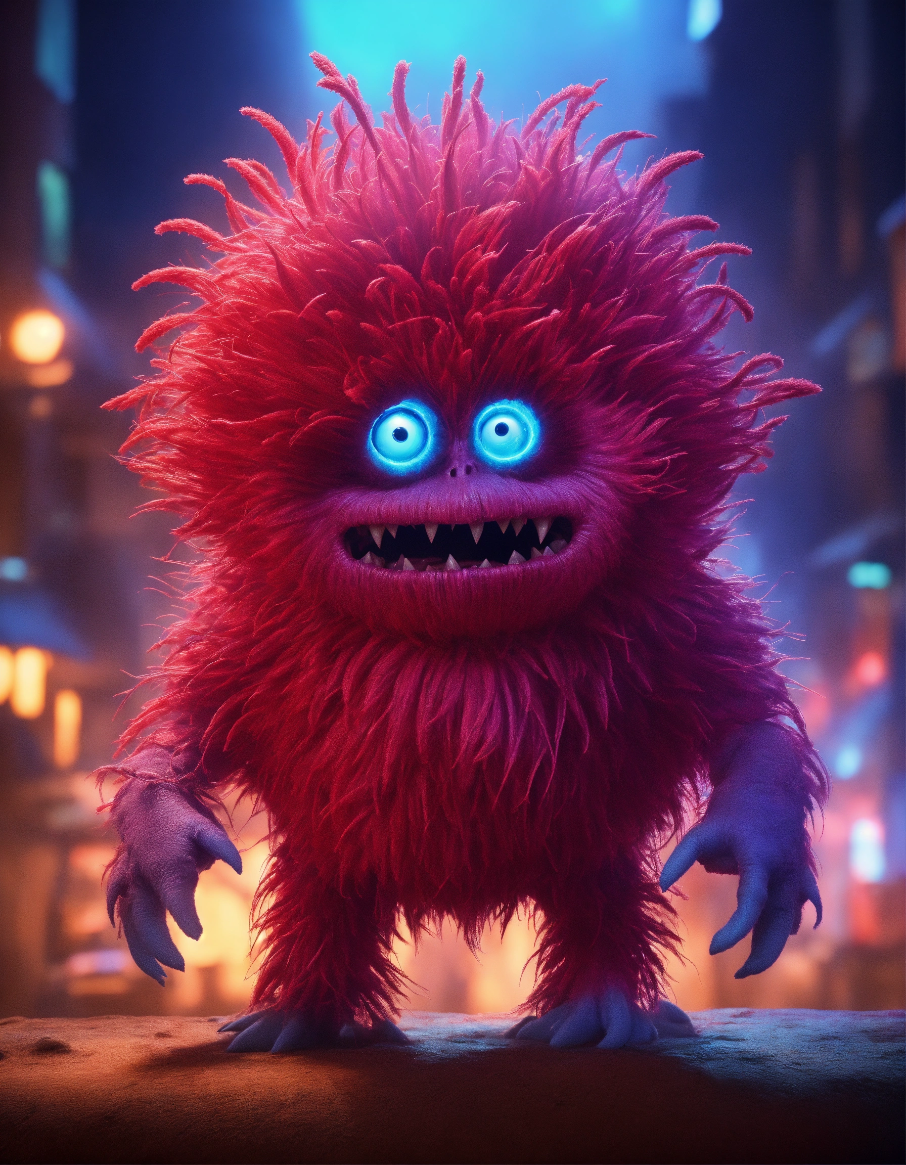 Lexica - CGI! scary looking red germ monster character. Highly detailed ...
