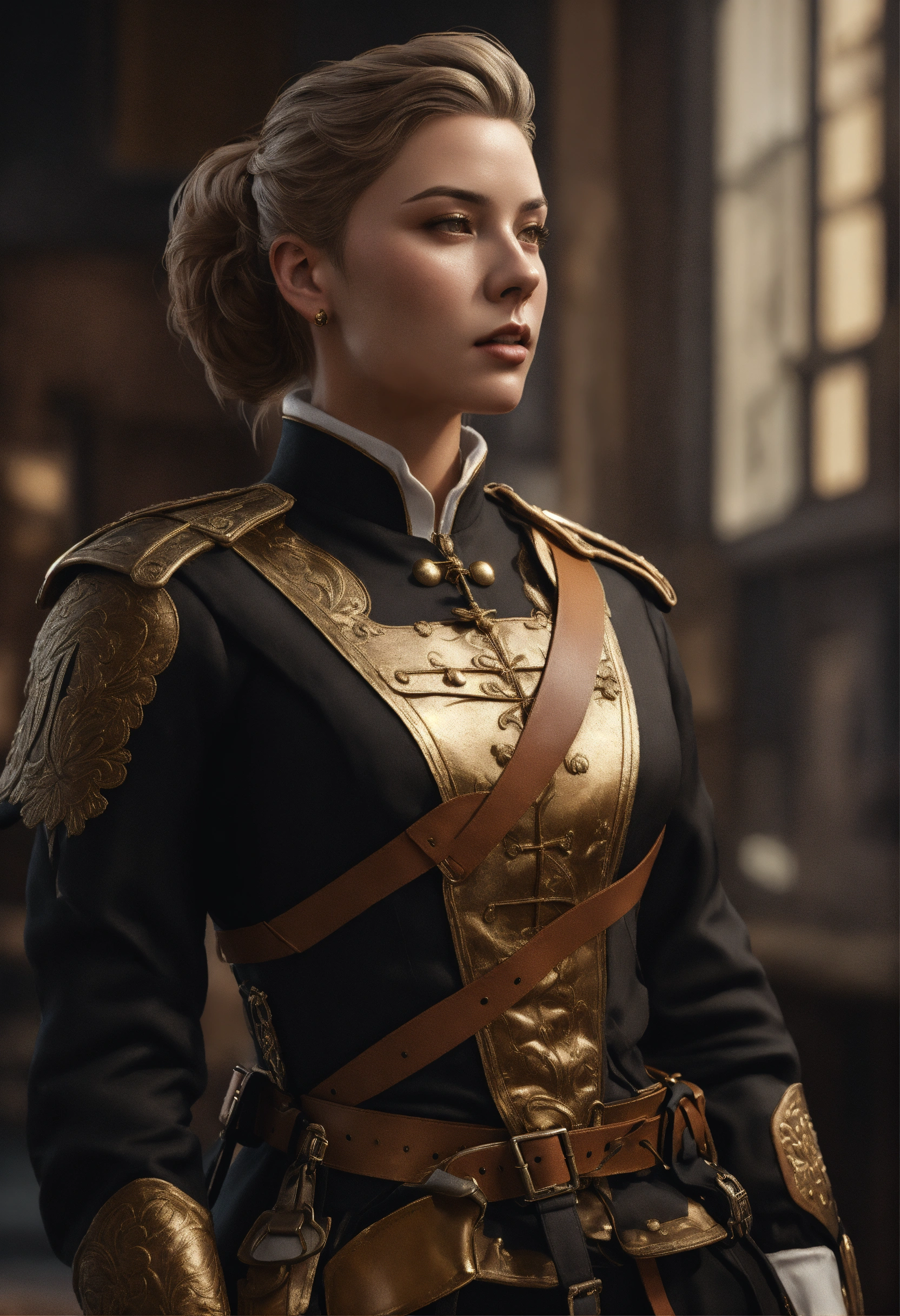 Lexica - Full body portrait, Muscular Butch Women, Side Slicked Parting ...