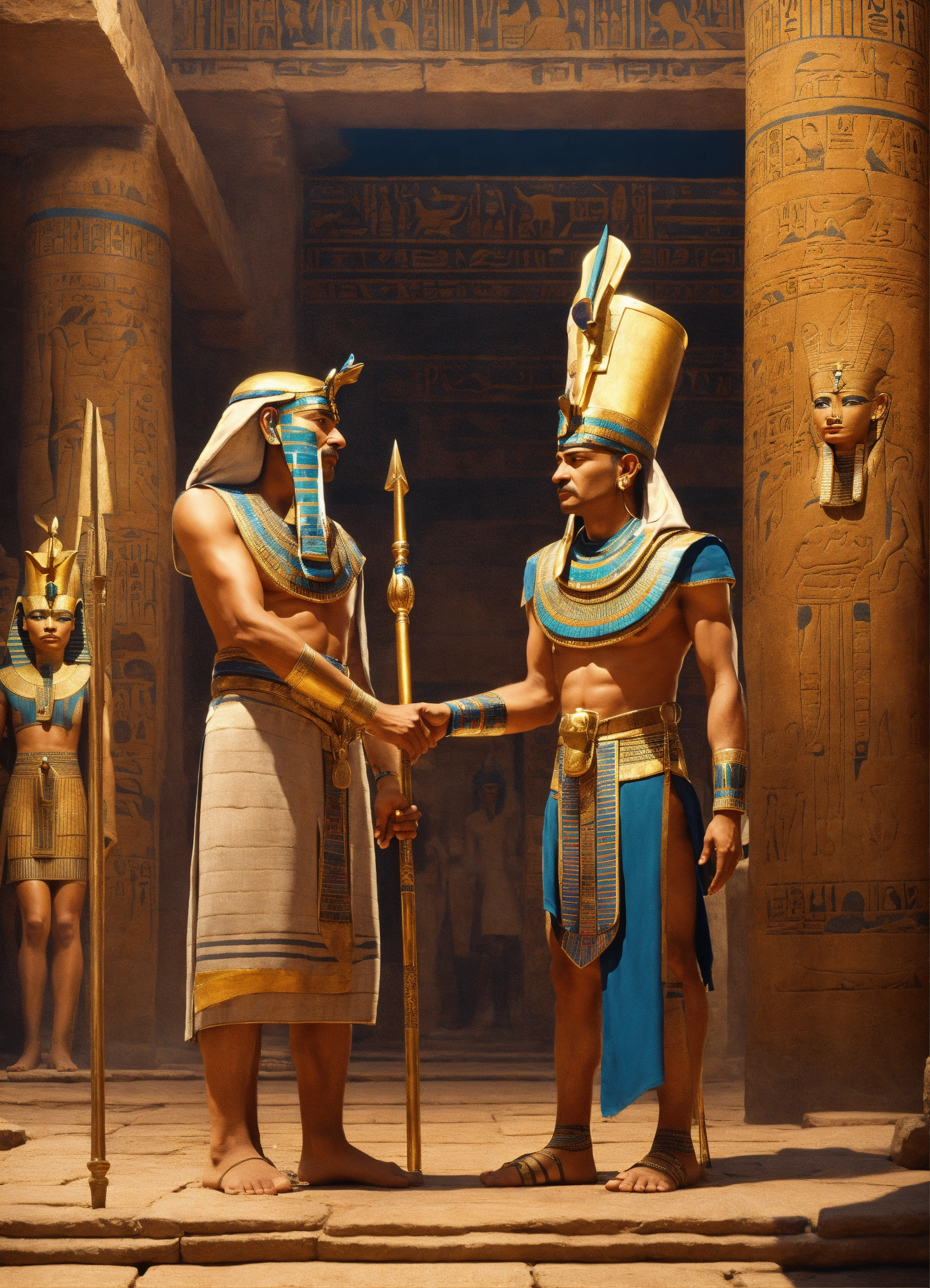 Lexica - An epic fantasy scene in ancient Egypt featuring the old king ...