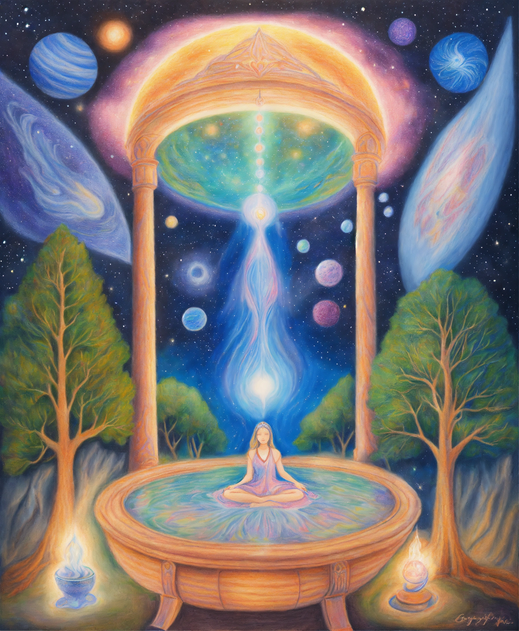 Lexica - Colored pencil drawing of spiritual cleansing treatment ...