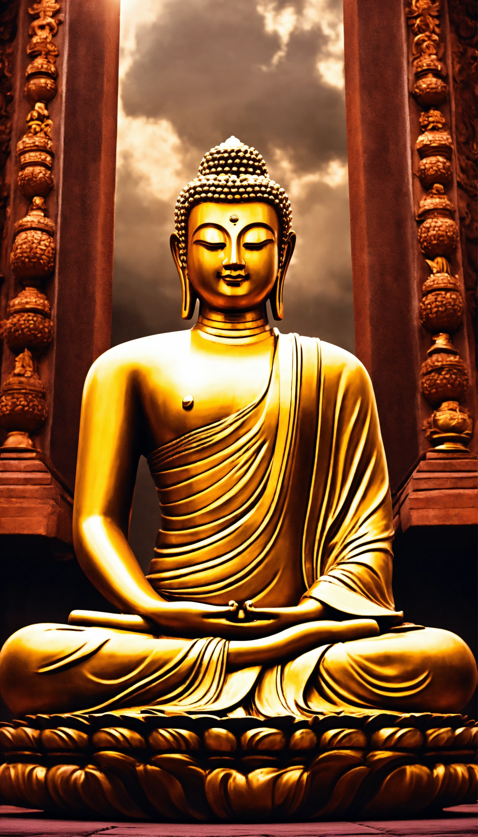 Lexica - Massive Buddha statue, wearing robes, looking incredible, zoom ...