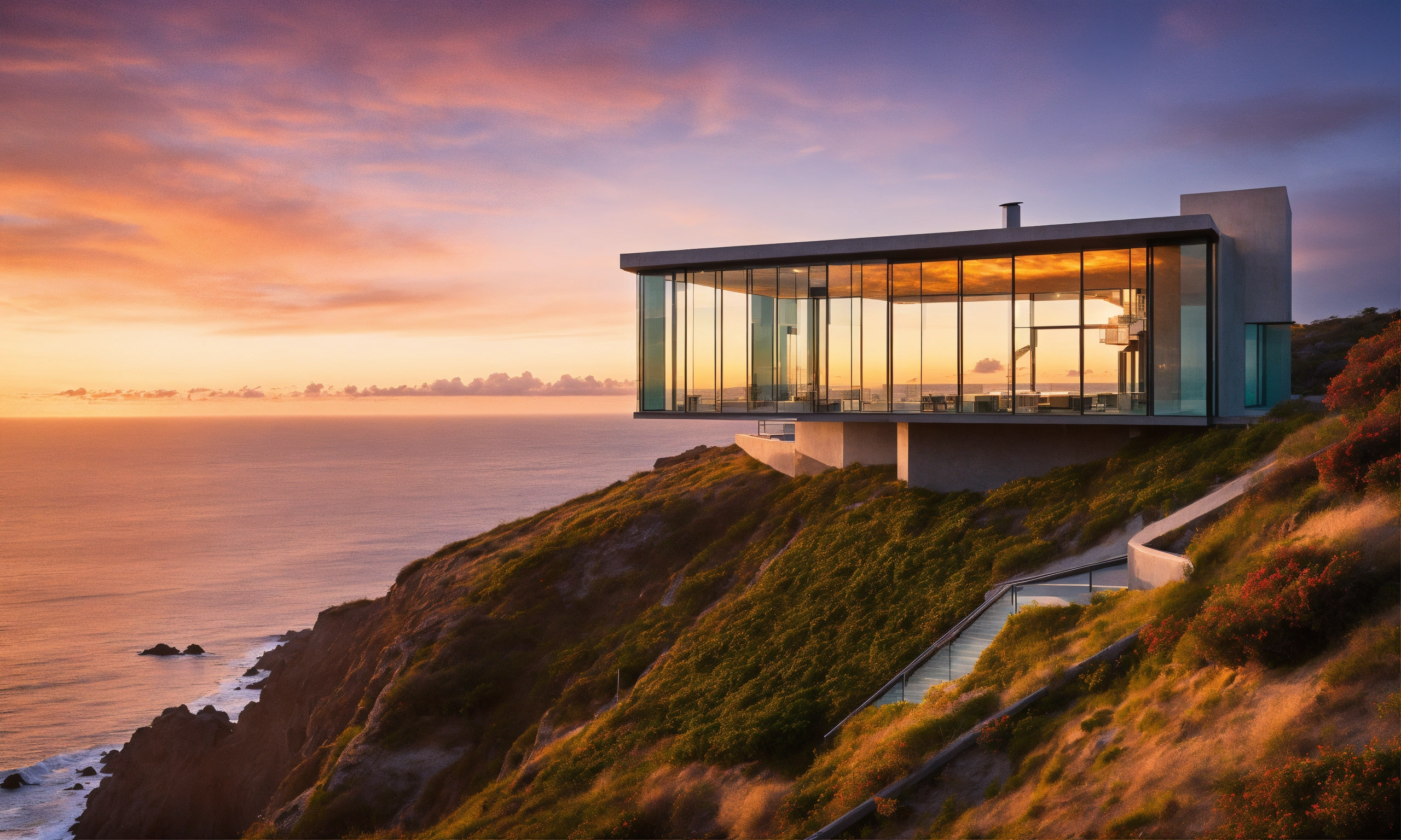 Lexica - A modern architectural building with large glass windows ...