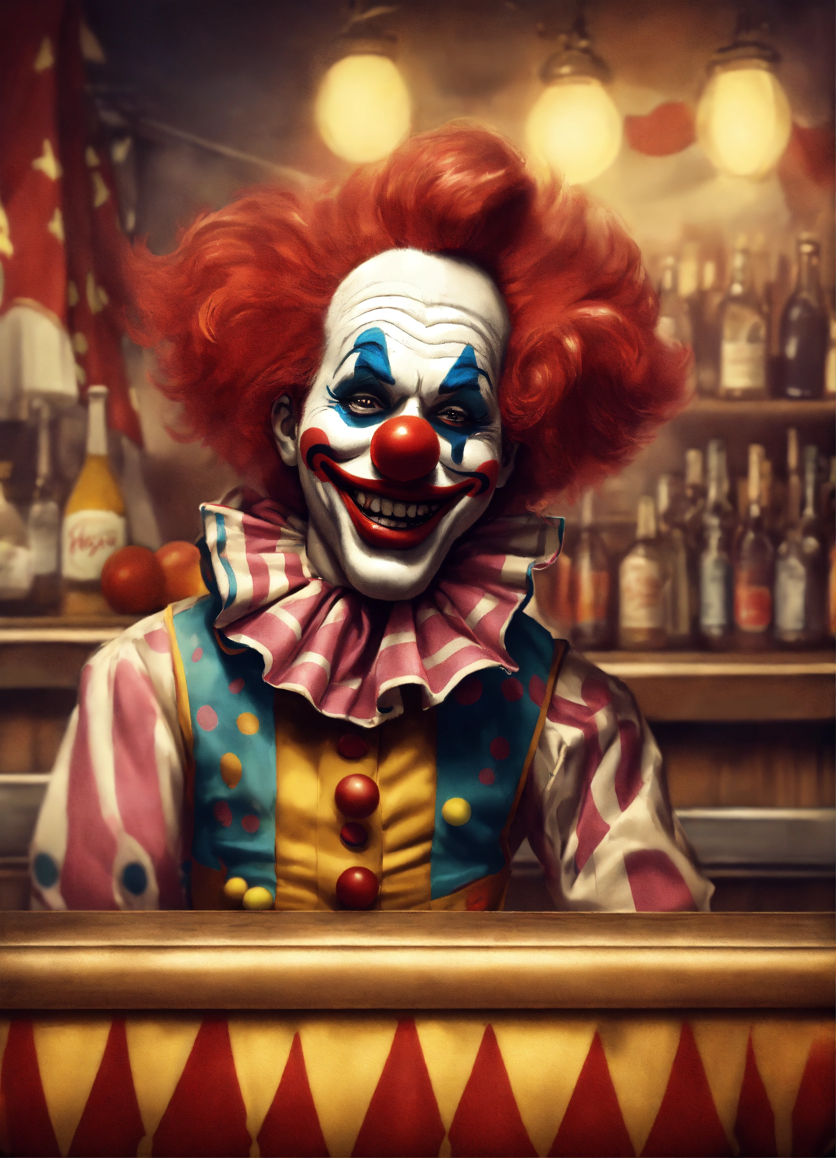 Lexica - Circus clown masking himself, the half-painted face, the clown ...