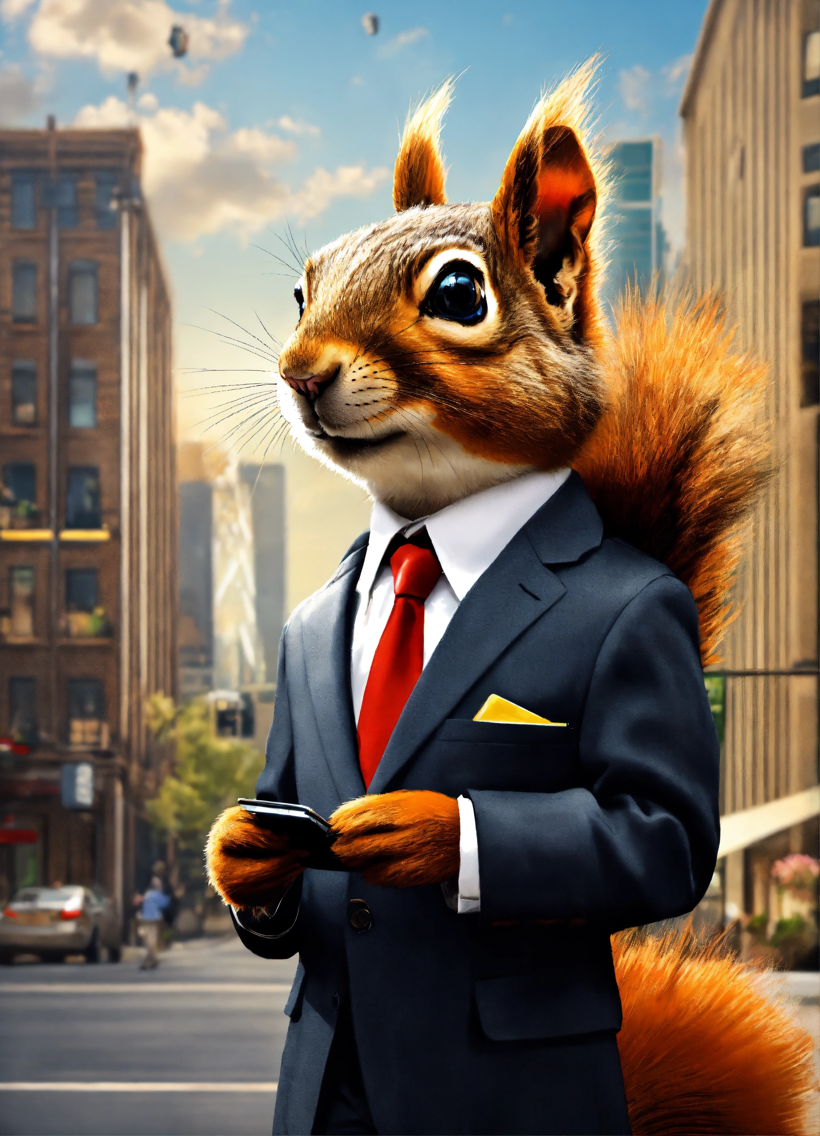 Lexica - Imagine the portrait of a squirrel in a suit as a real estate ...