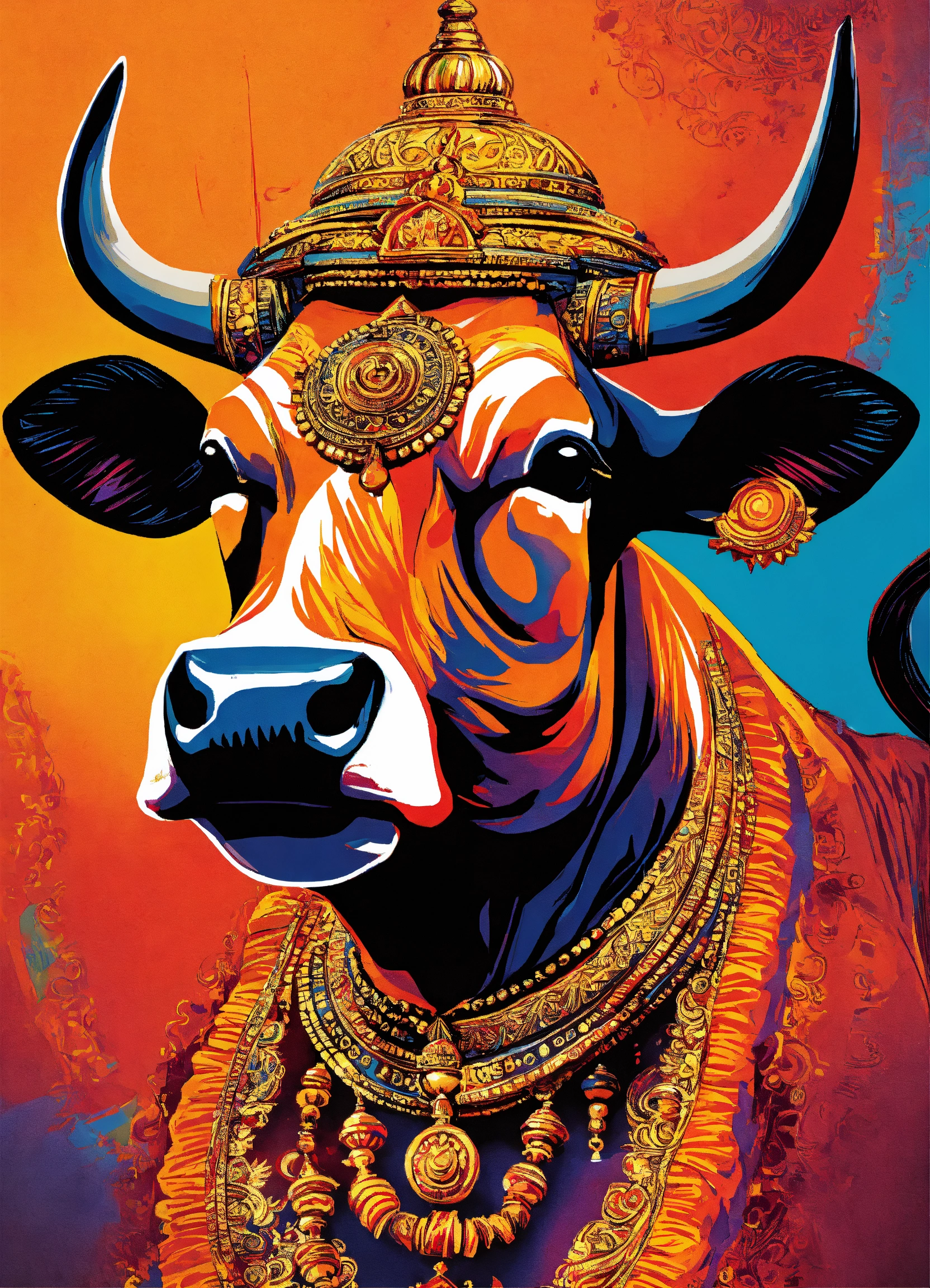 Lexica - Hindu cow worship, graphic design, breathtaking