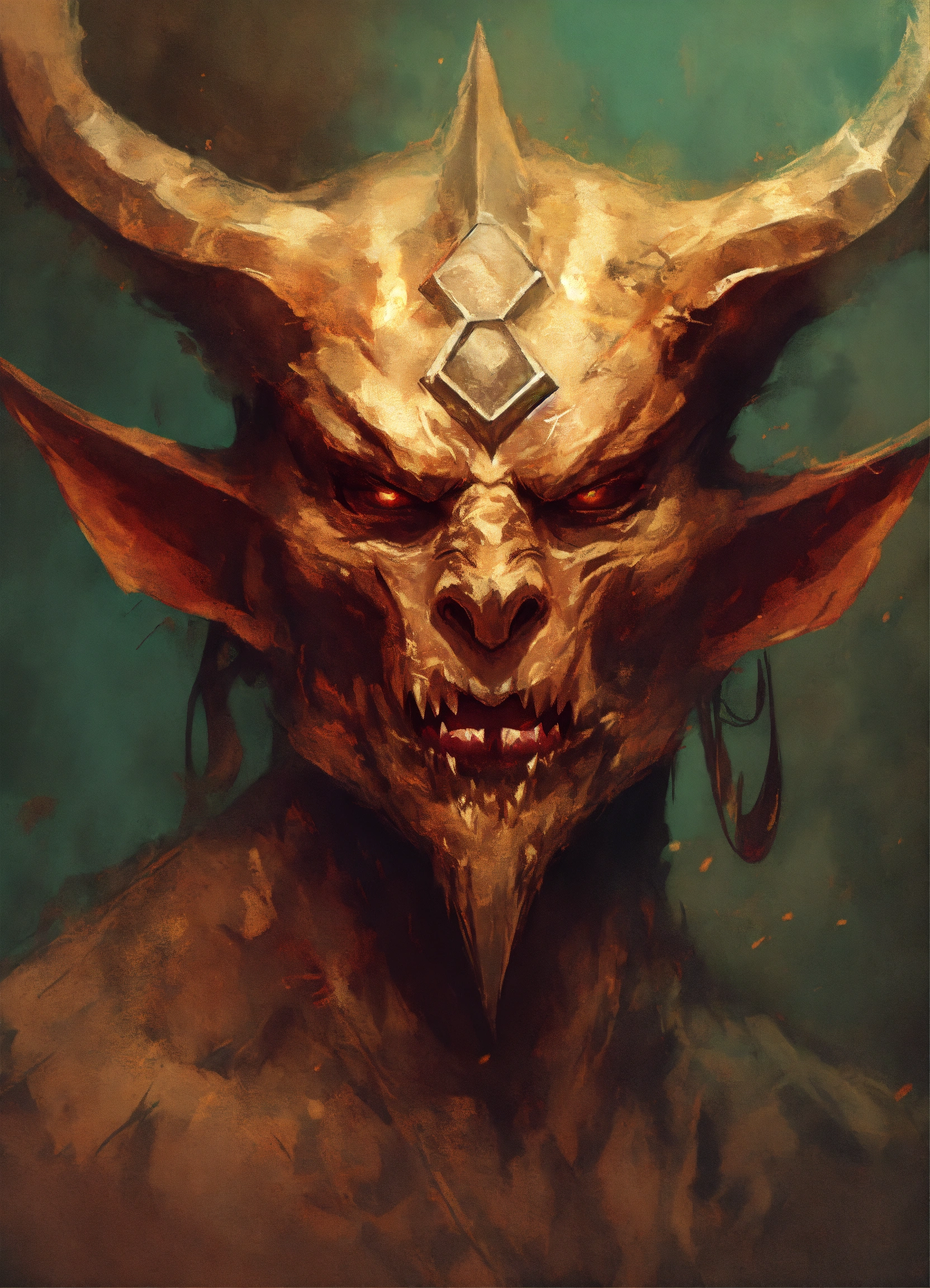 Lexica - Demon portrait, texture painting, texture vector illustration ...