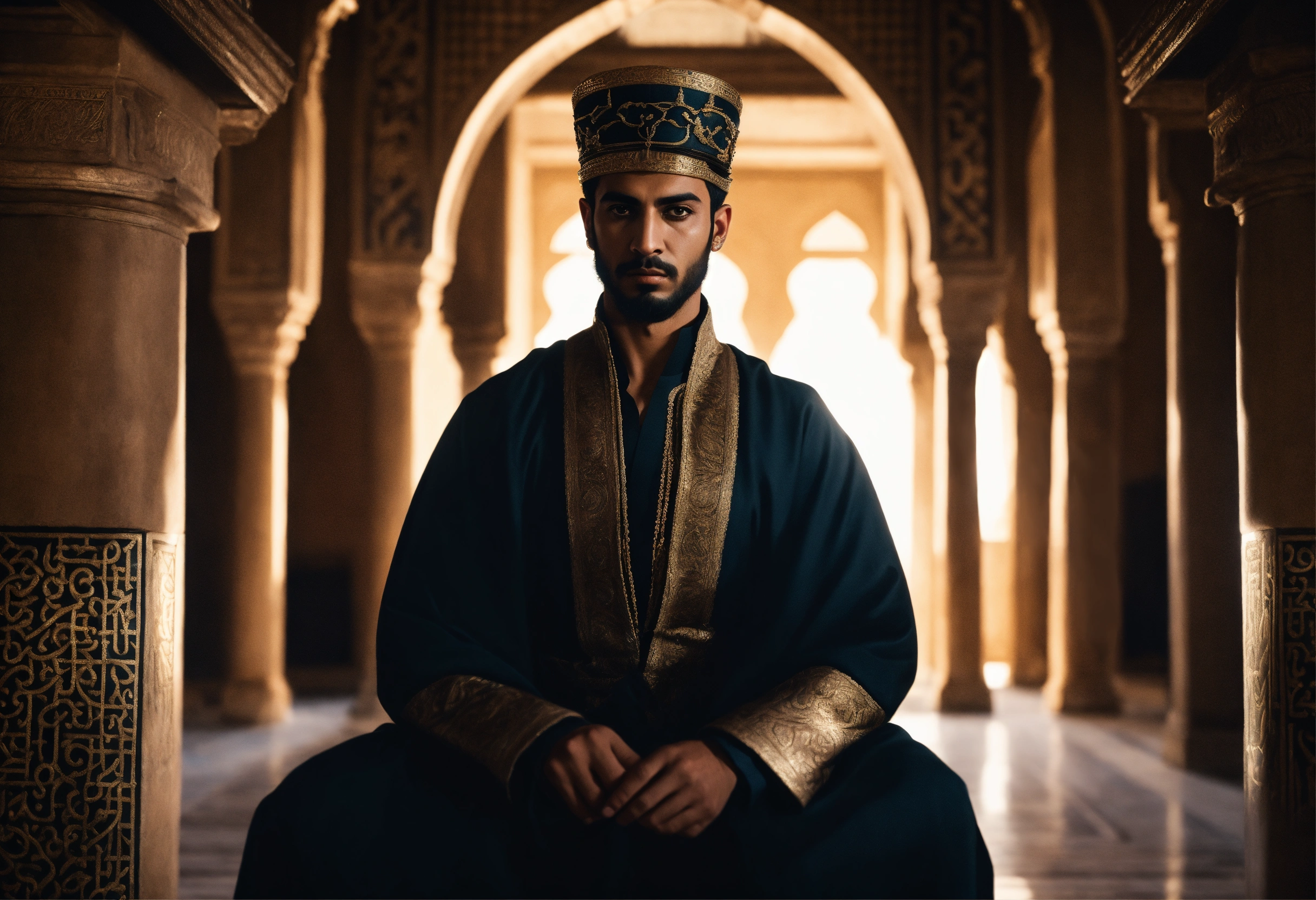 Lexica - Sinister fantasy portrait of a handsome young ancient male ...