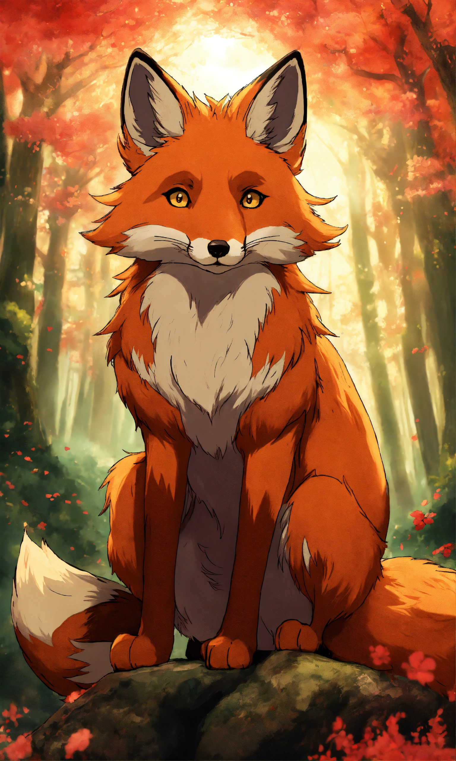 Lexica - Anime fox with 7 tails studio ghibli