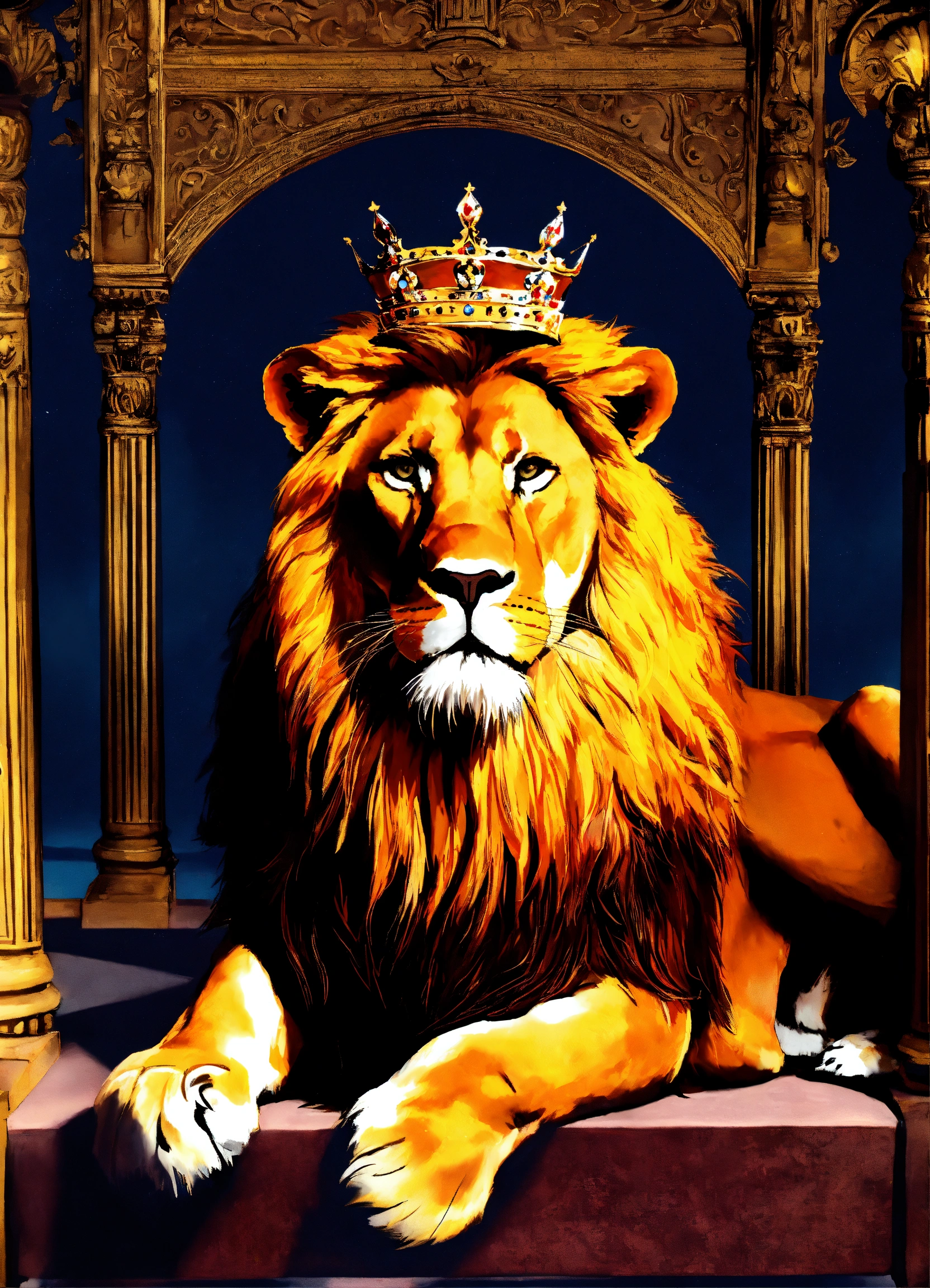 Lexica - Lion with crown on the head