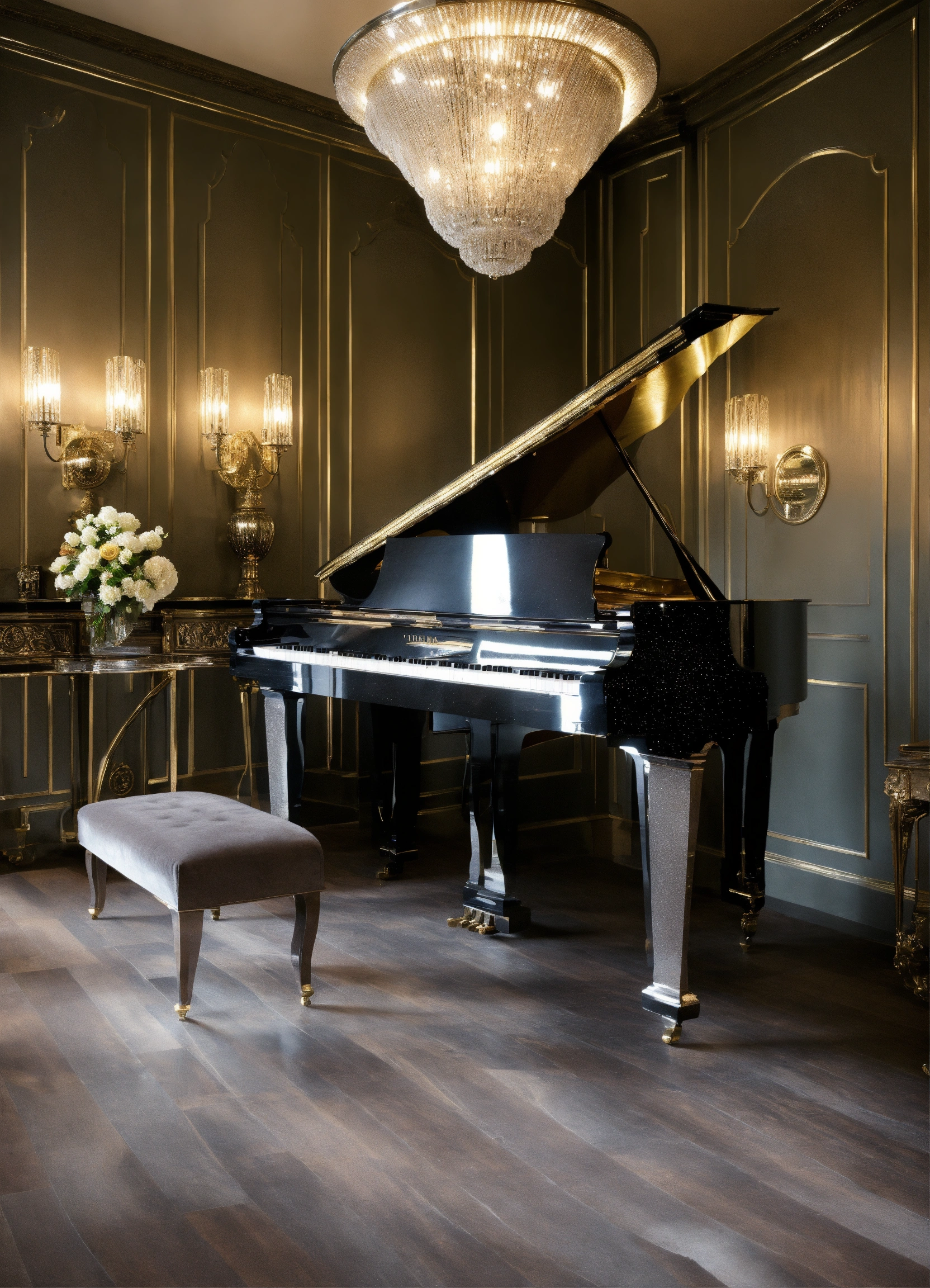 Lexica - Smoke nouveau art deco silver flash sparkle salon interior ...