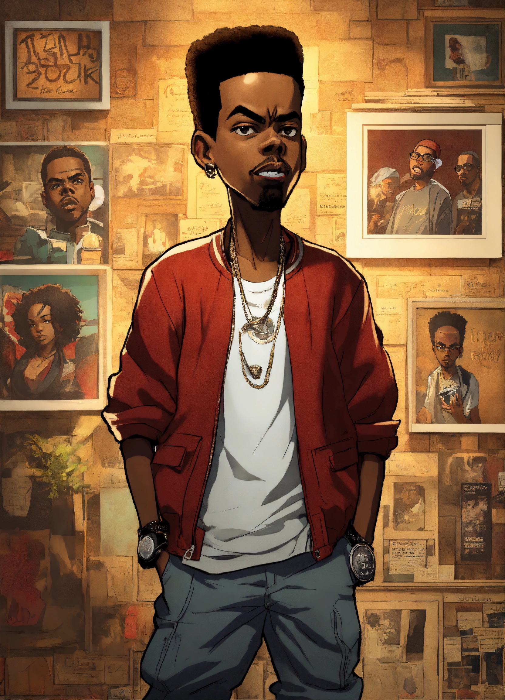 Lexica - Hip hop art style Chris Rock boondocks full body