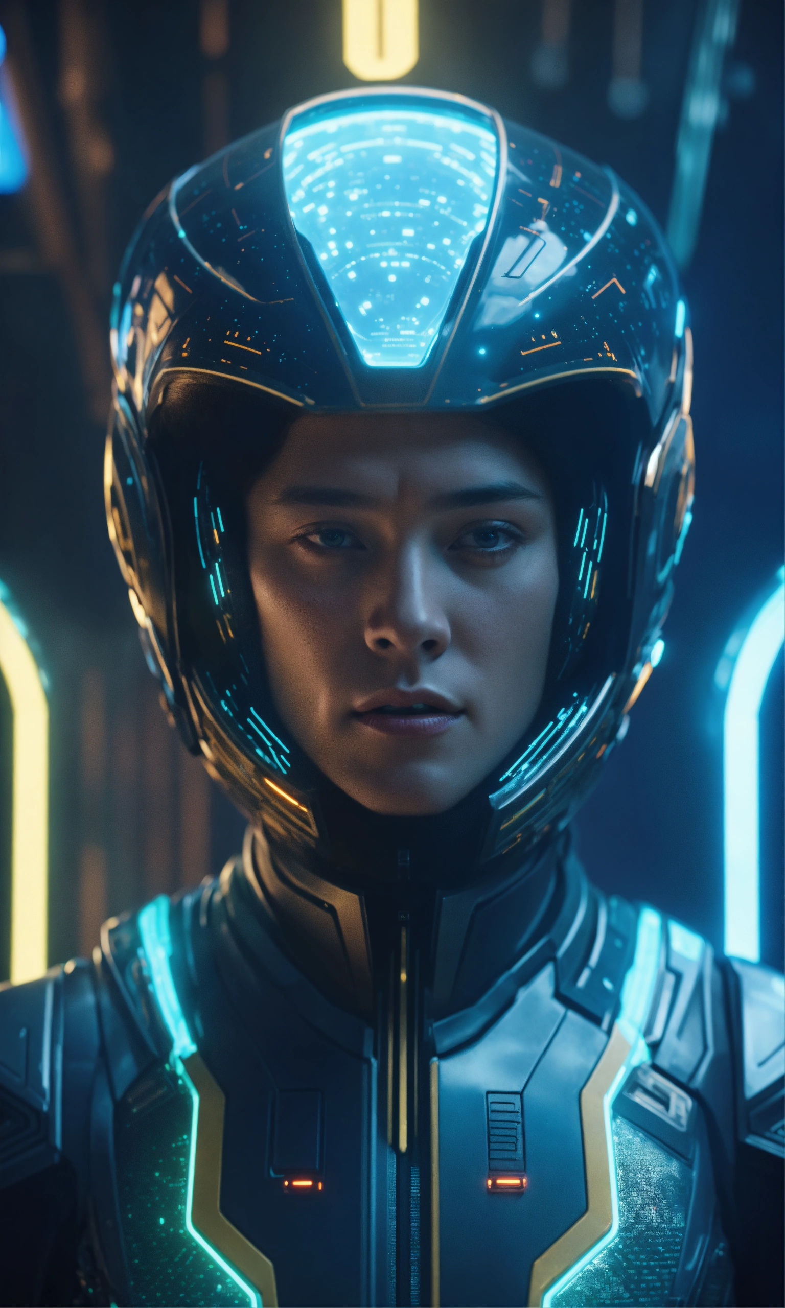 Lexica - Zoom out of a wise fuzzy alien man wearing Star Federation ...