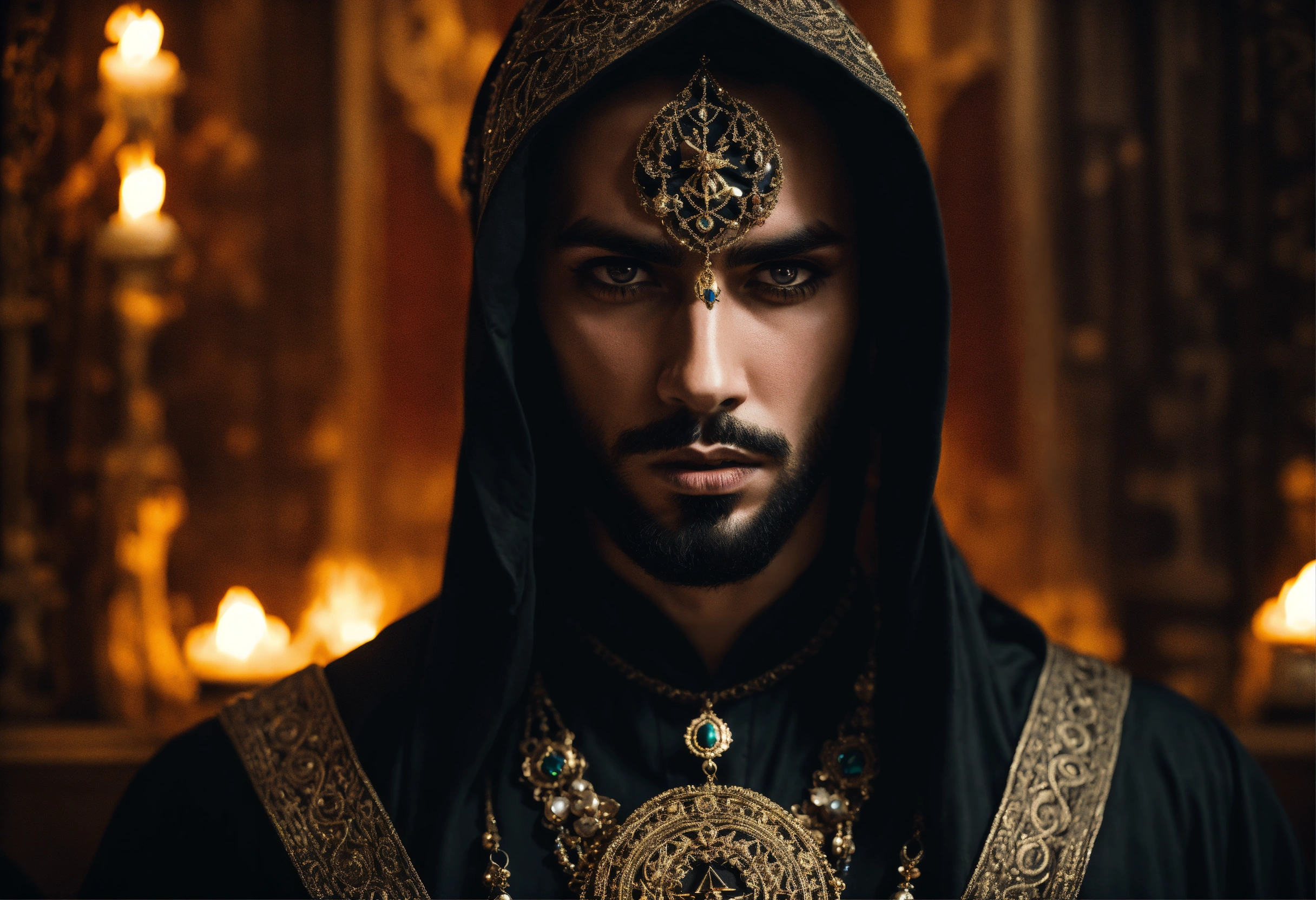 Lexica - Dark, mysterious and dramatic headshot of a young handsome ...