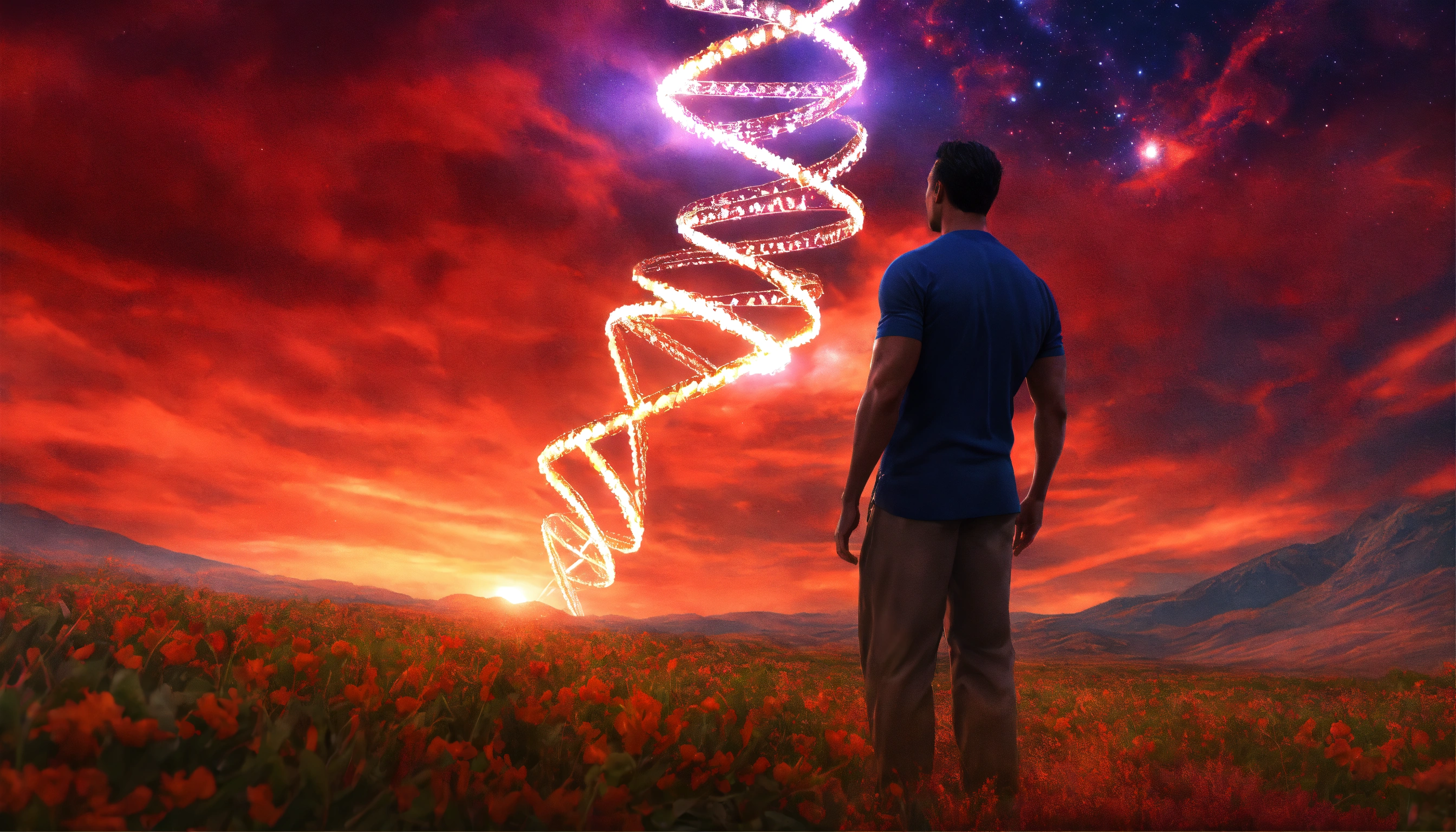Lexica - Spiritual healing, well built man, dna strands, 4k resolution ...