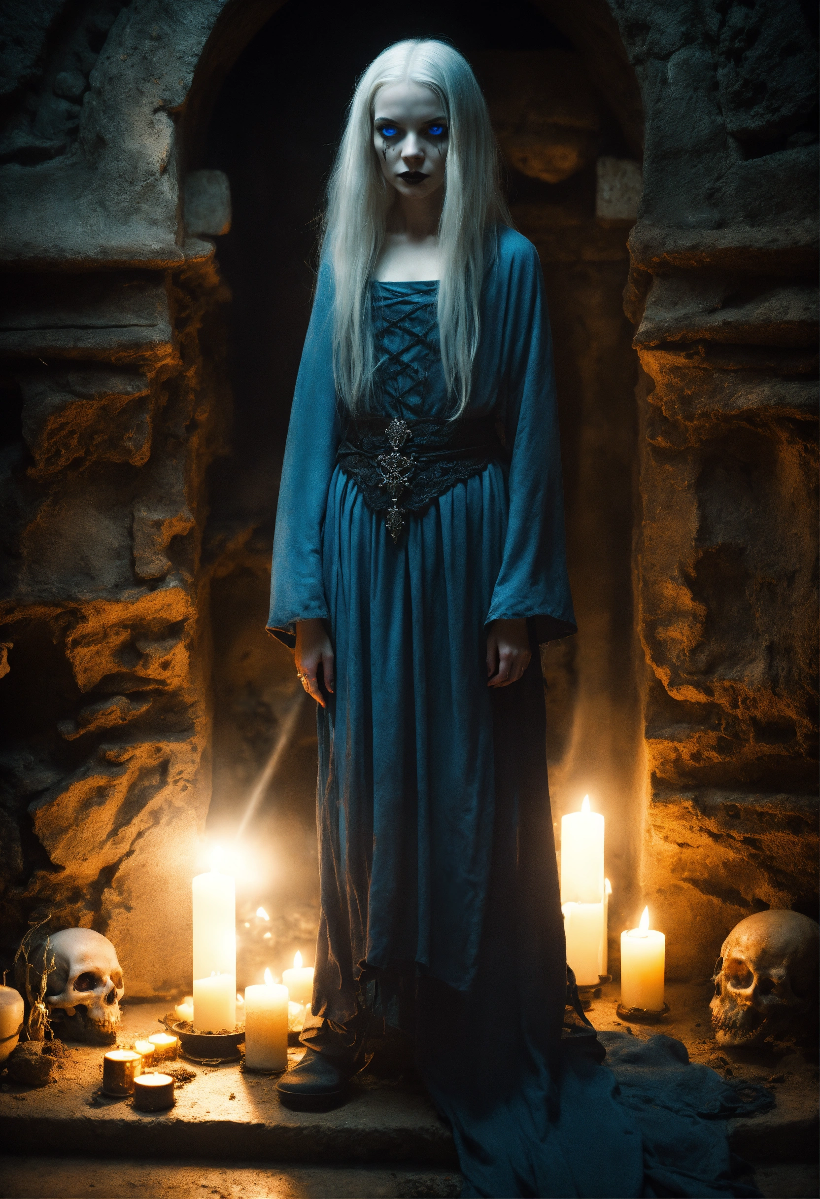 Lexica - Body portrait, eleven year old childish female goth ...