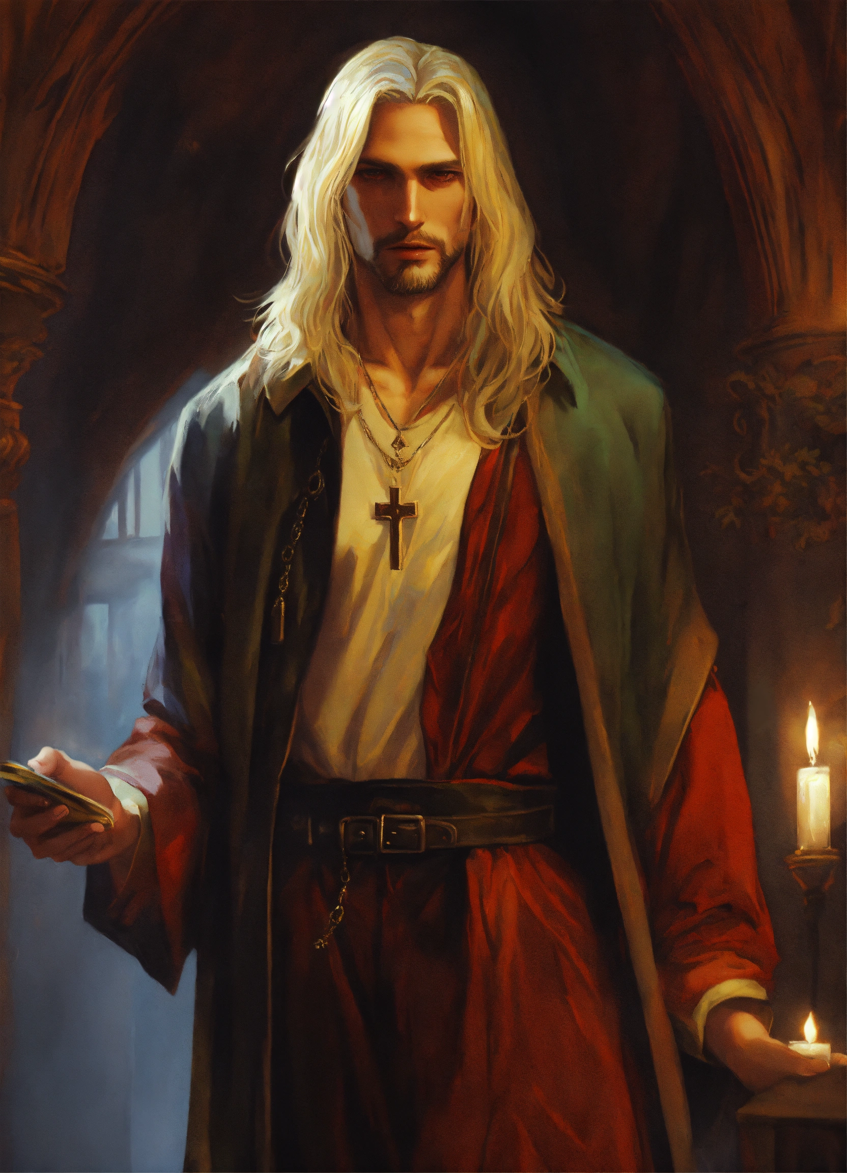 Lexica - A thin blond male Setite vampire faith preacher from Vampire ...