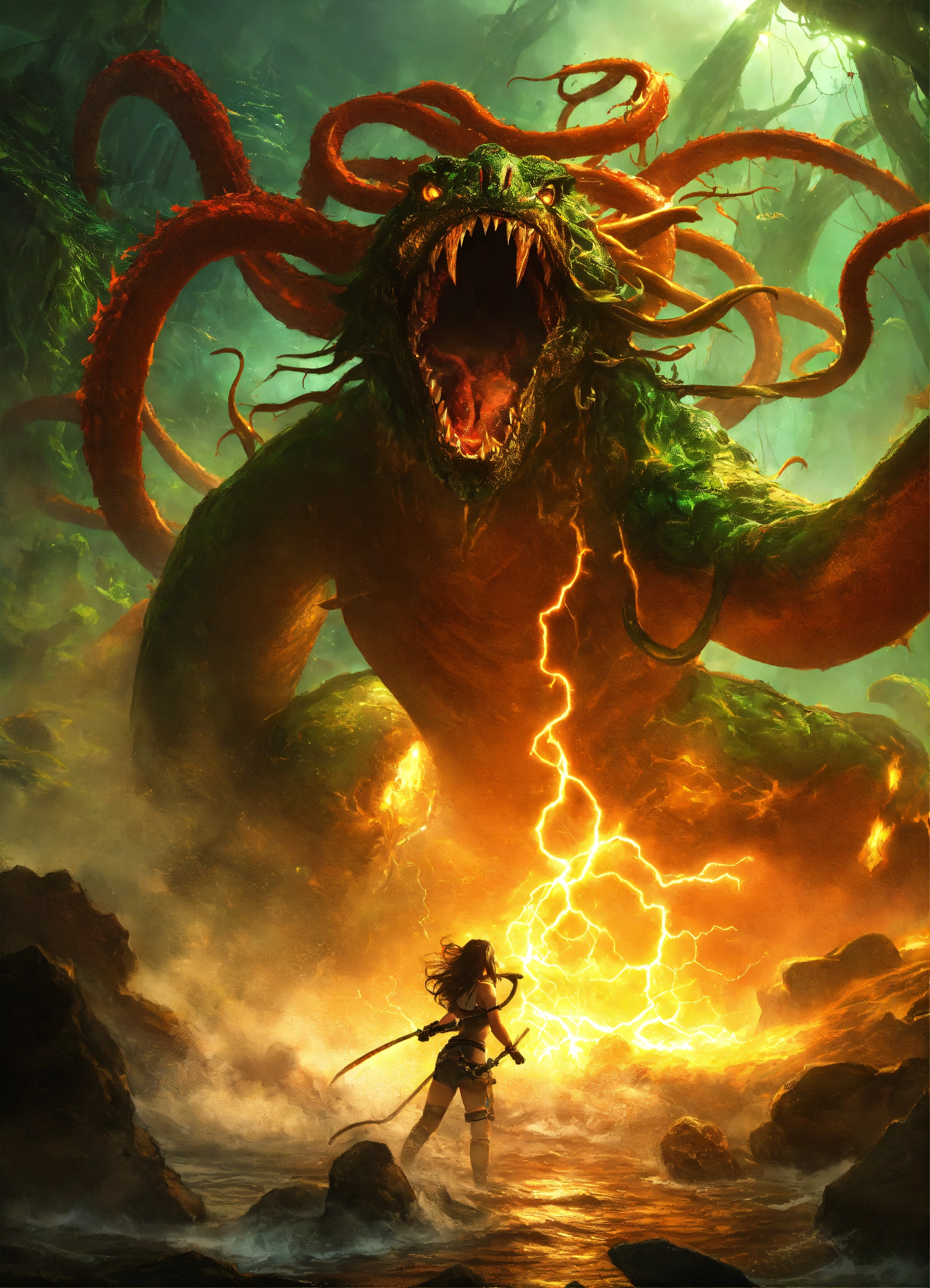 Lexica - The battle was fierce and relentless, Medusa unleashed ...