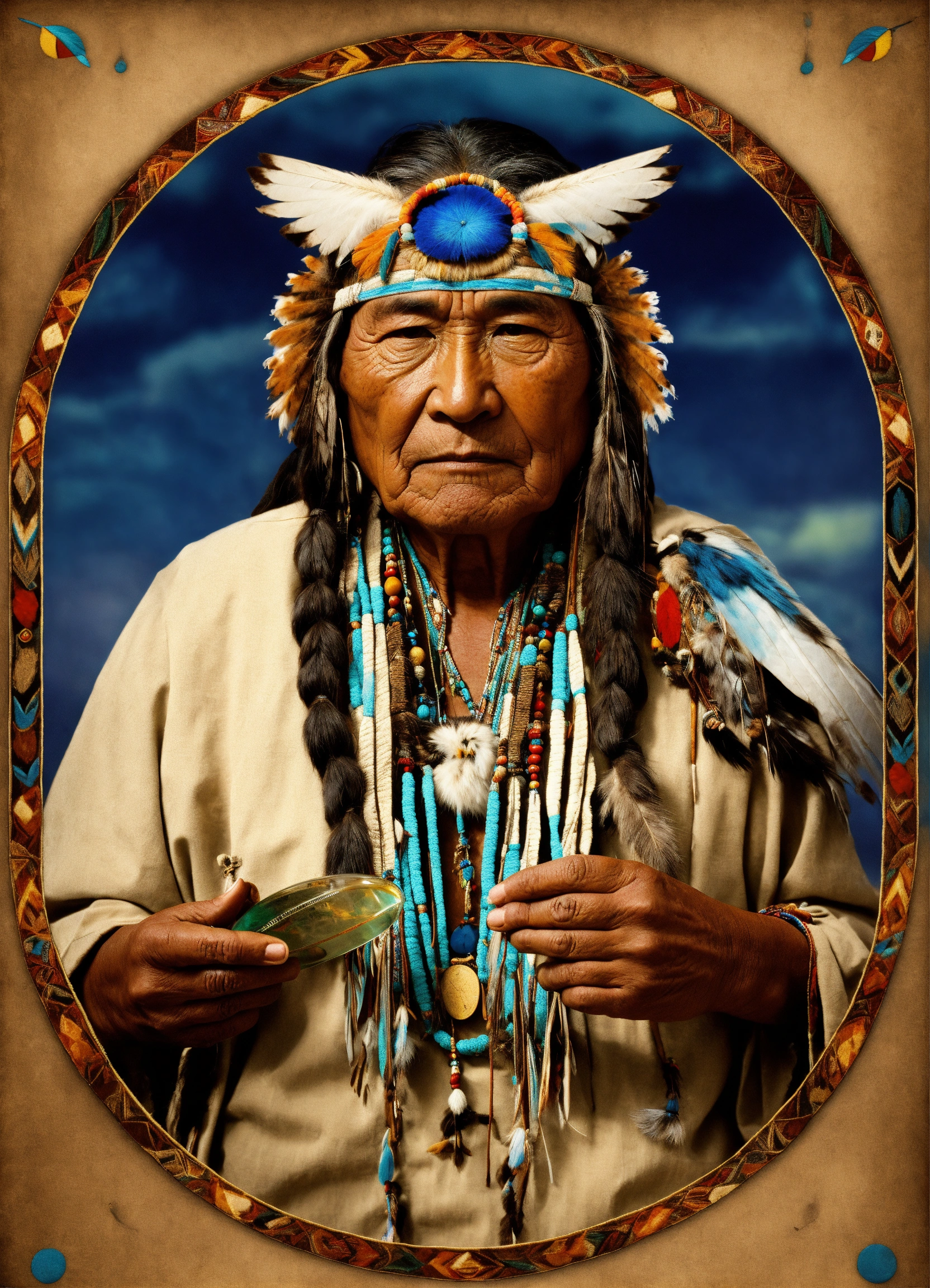 Lexica - Wise owl medicine man, native american,